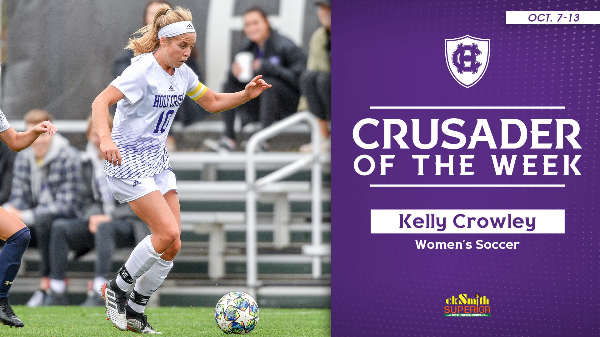 Kelly Crowley named ckSmithSuperior Crusader of the Week - Holy Cross ...