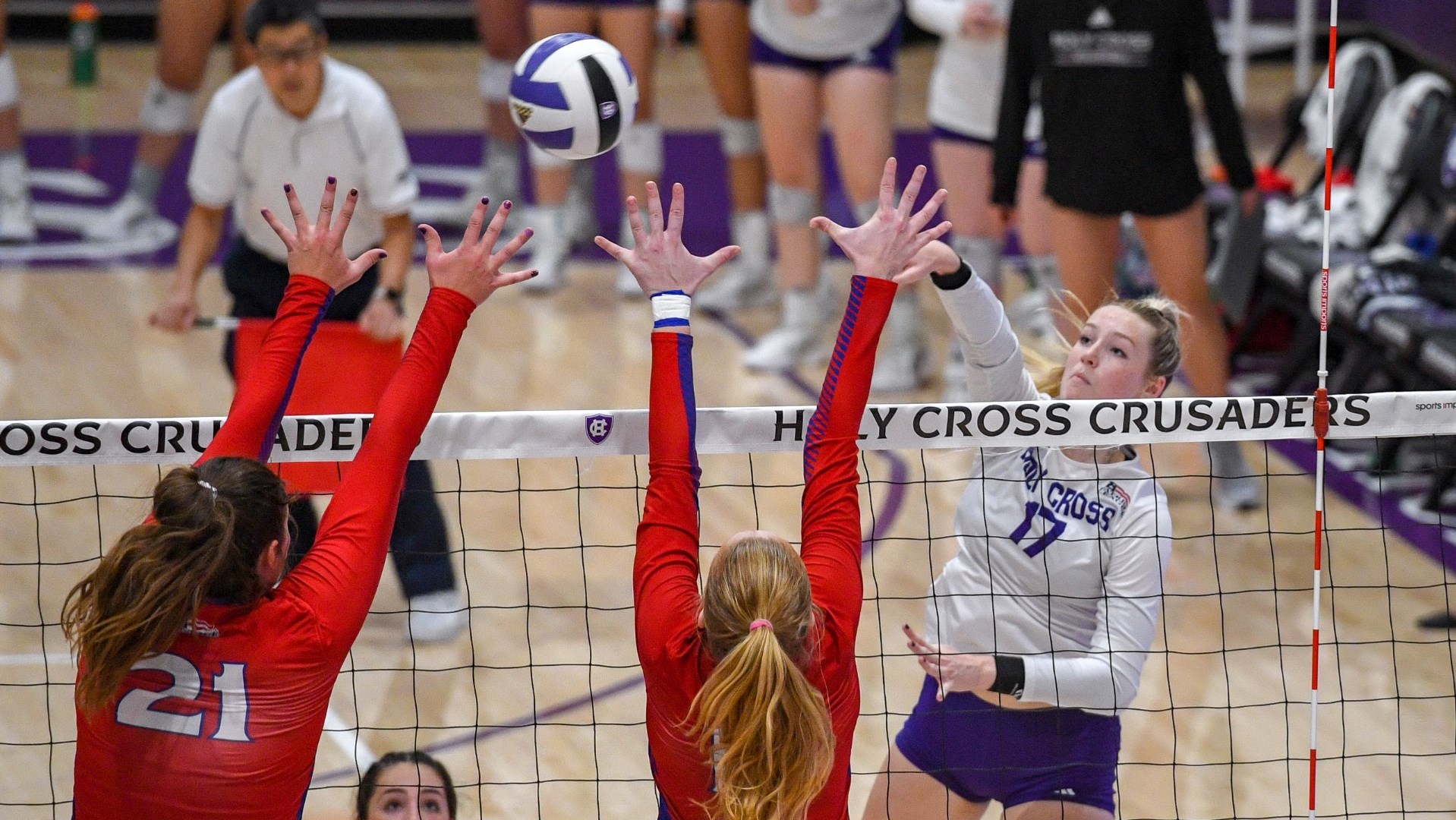 Benck makes history as Volleyball falls to Army - Holy Cross Athletics