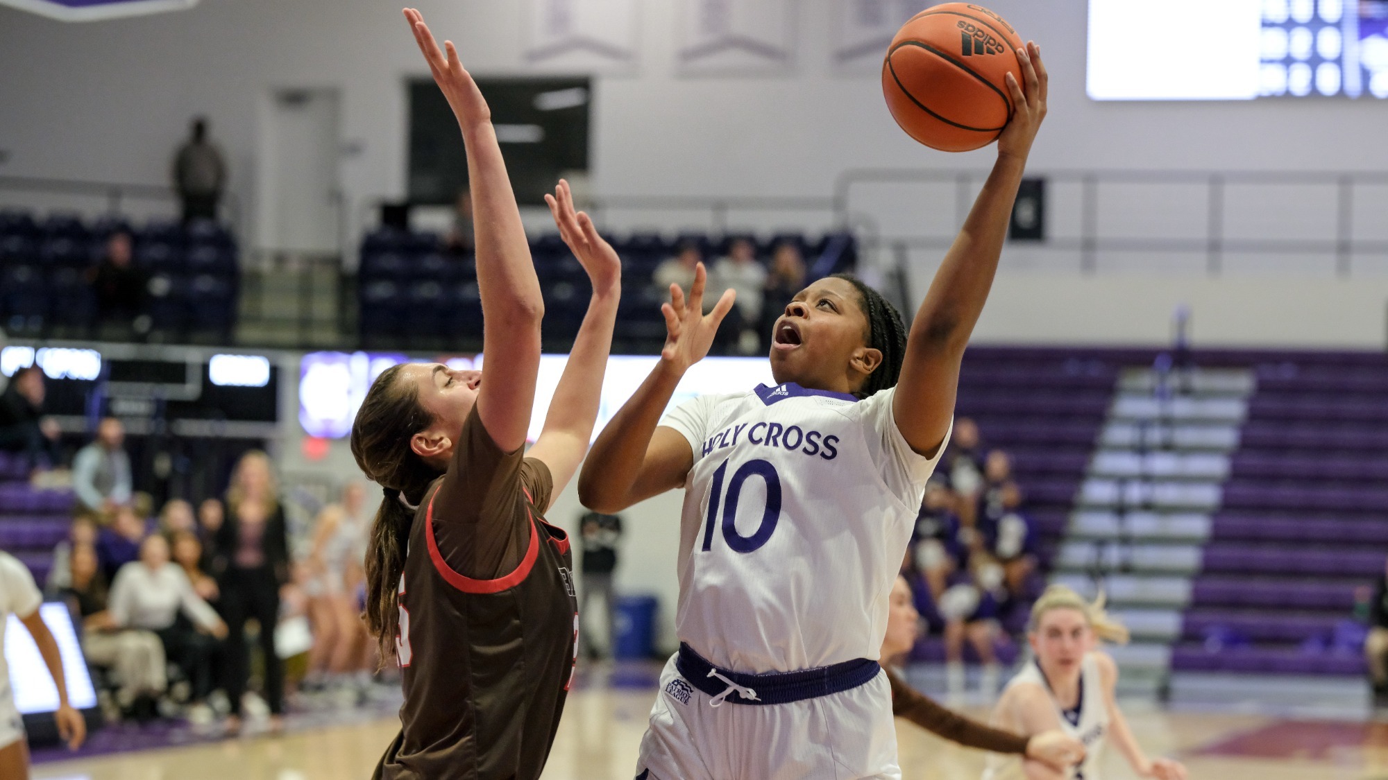 Allen double-doubles as women’s basketball defeats UMass-Lowell - Holy ...