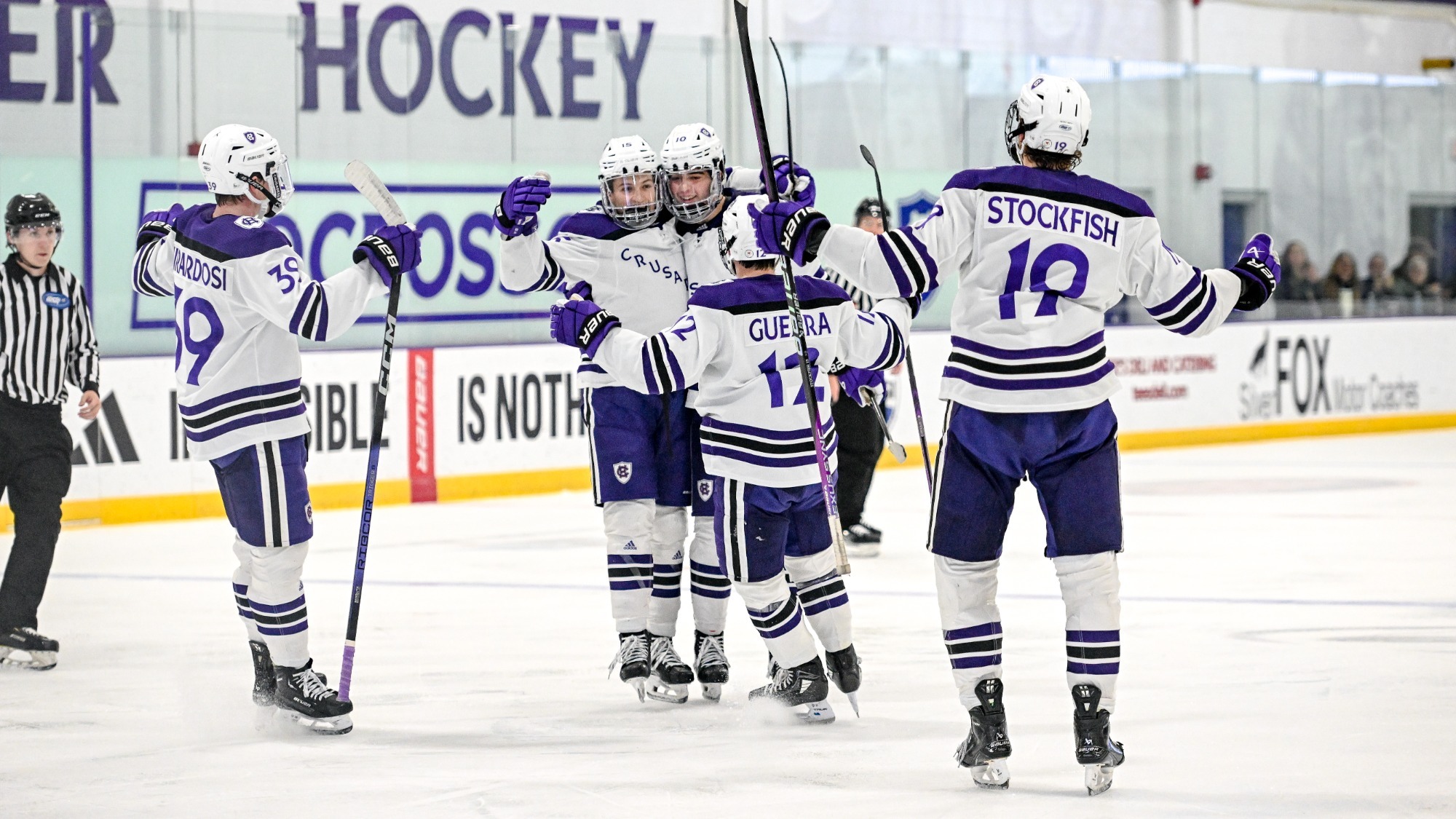 Ten Crusaders record points in men's ice hockey's win over UMass Lowell ...