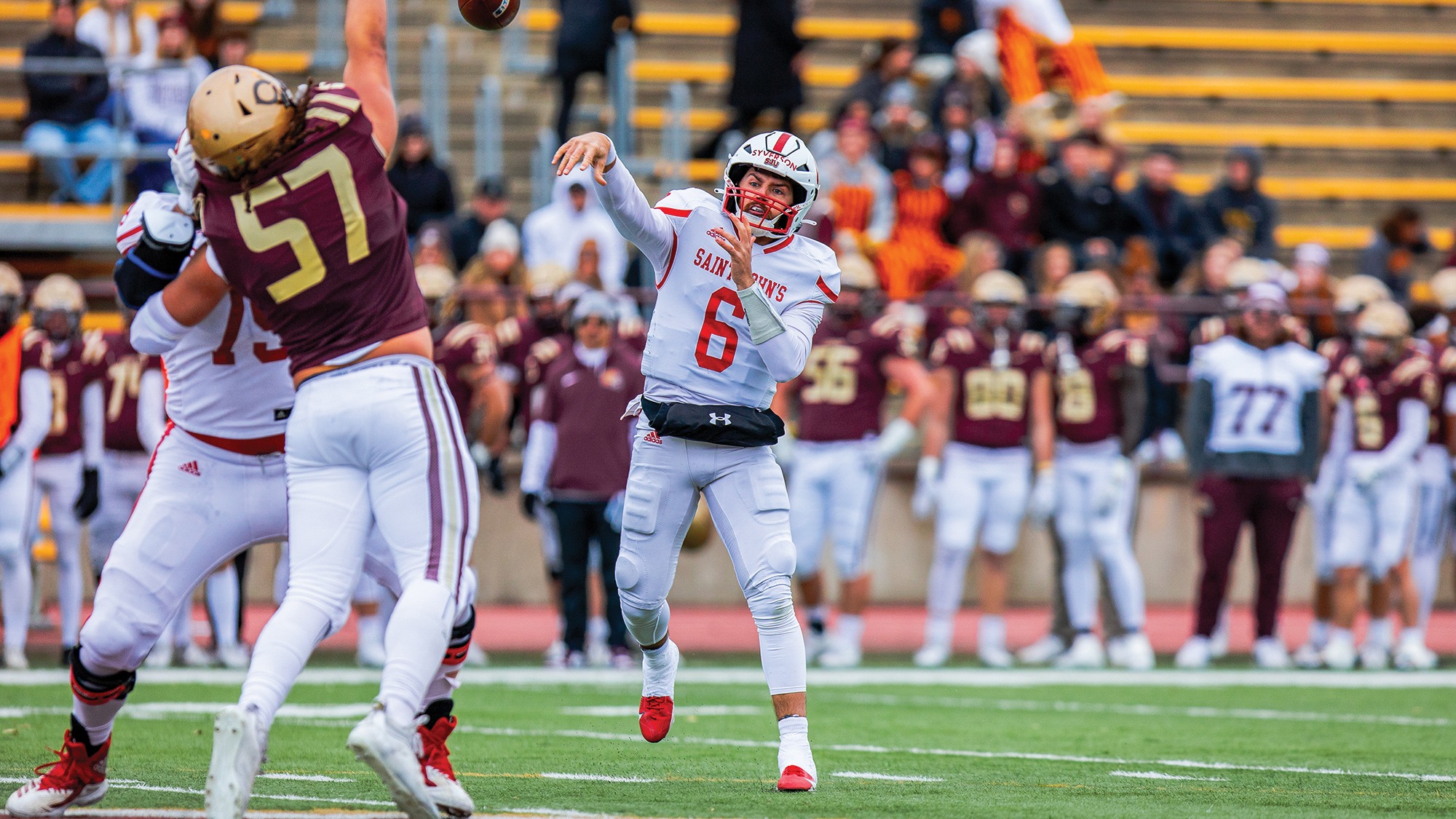 No. 20 SJU Rolls Past Concordia 48-21, Now Awaits Postseason Verdict ...