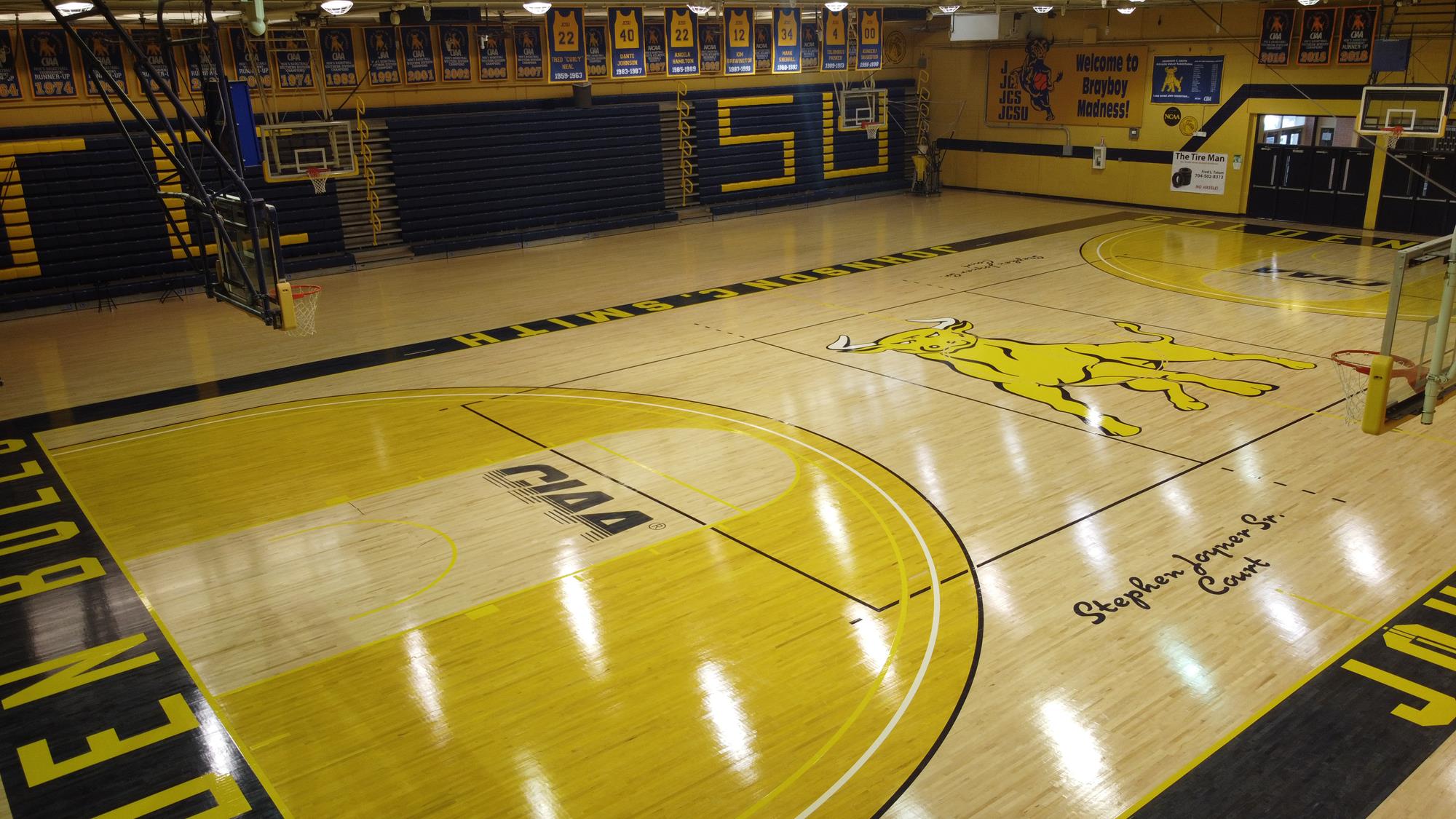 Brayboy Gym floor is ready for the 2021 season - Johnson C. Smith ...