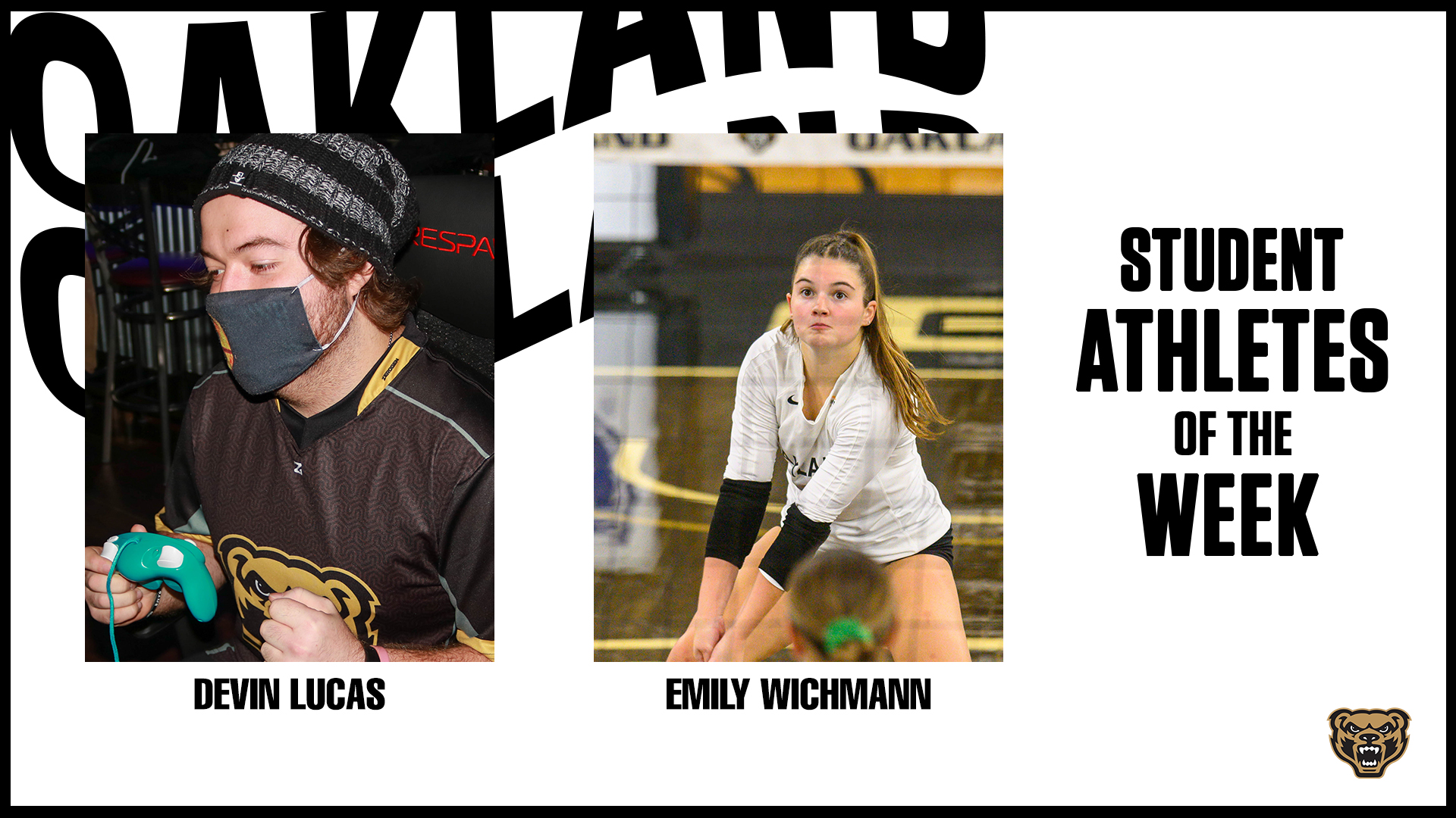 Lucas and Wichmann Named Student-Athletes of the Week - Oakland ...