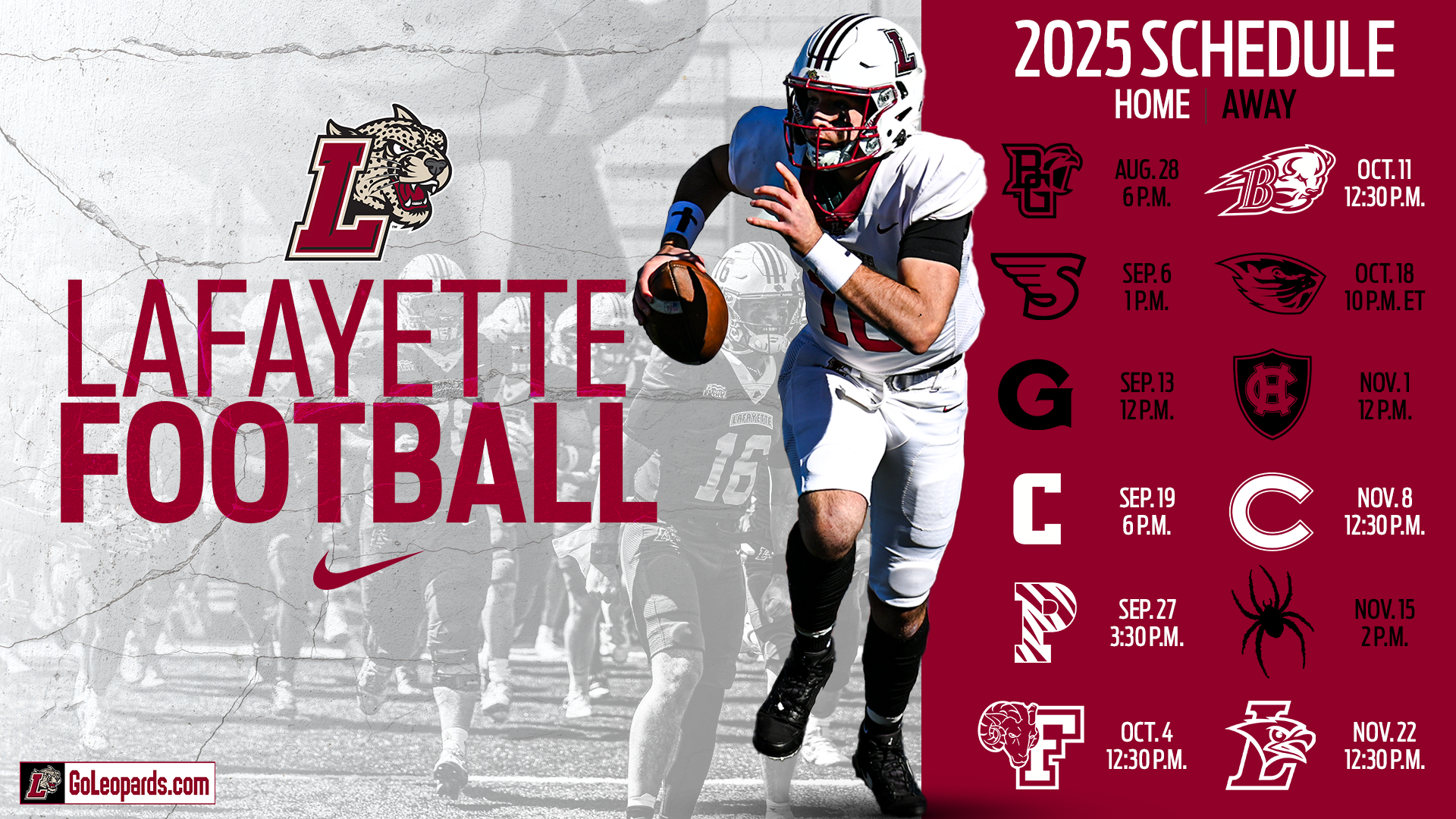Leopard Football Shifts Two Games on 2025 Slate - Lafayette College ...