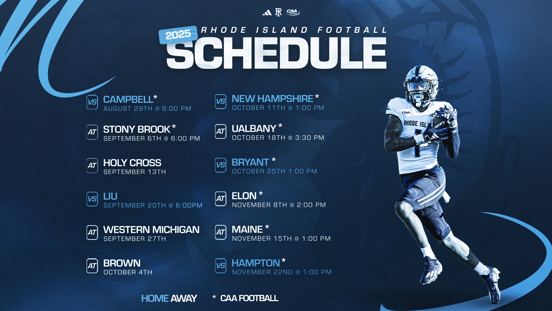 Fleming Announces 2025 Football Schedule - University of Rhode Island