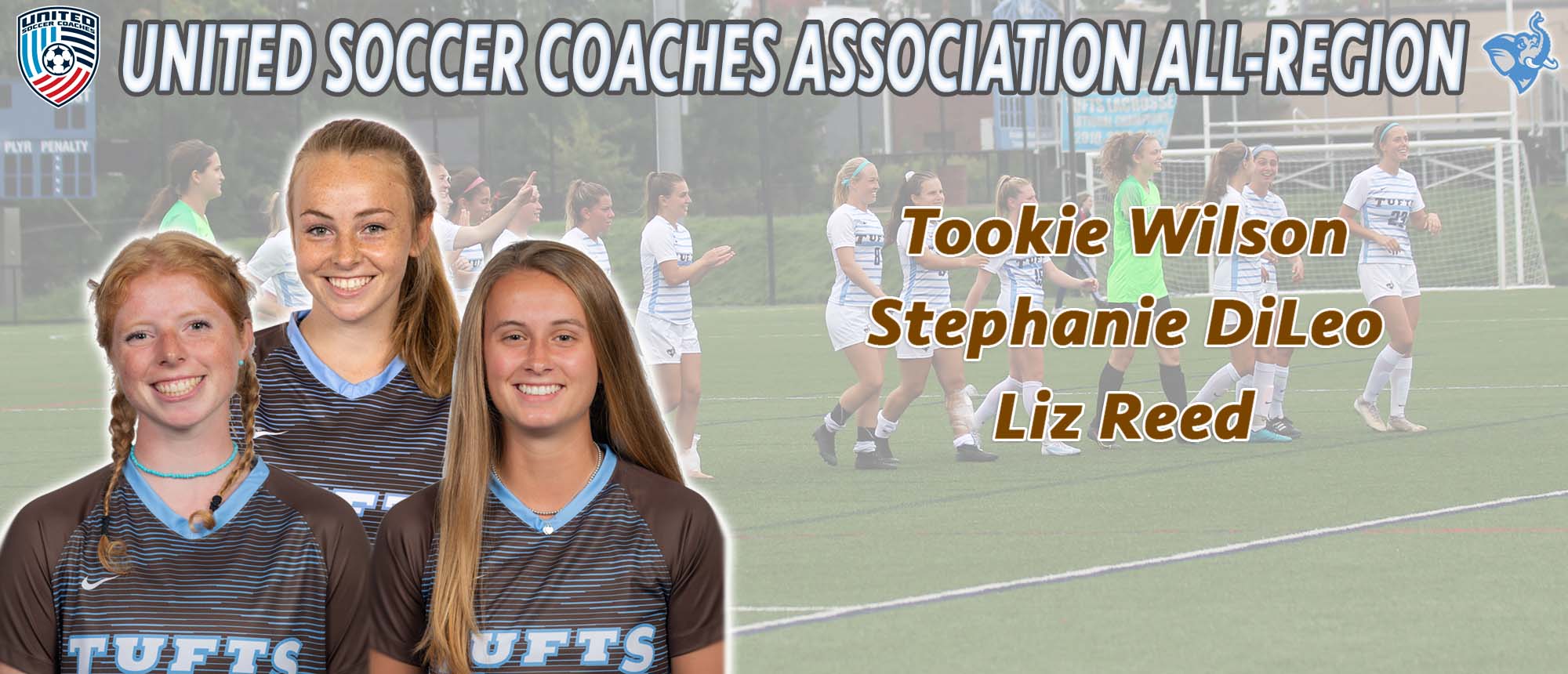 Wilson, Reed and DiLeo on Women's Soccer All-Region Team - Tufts University