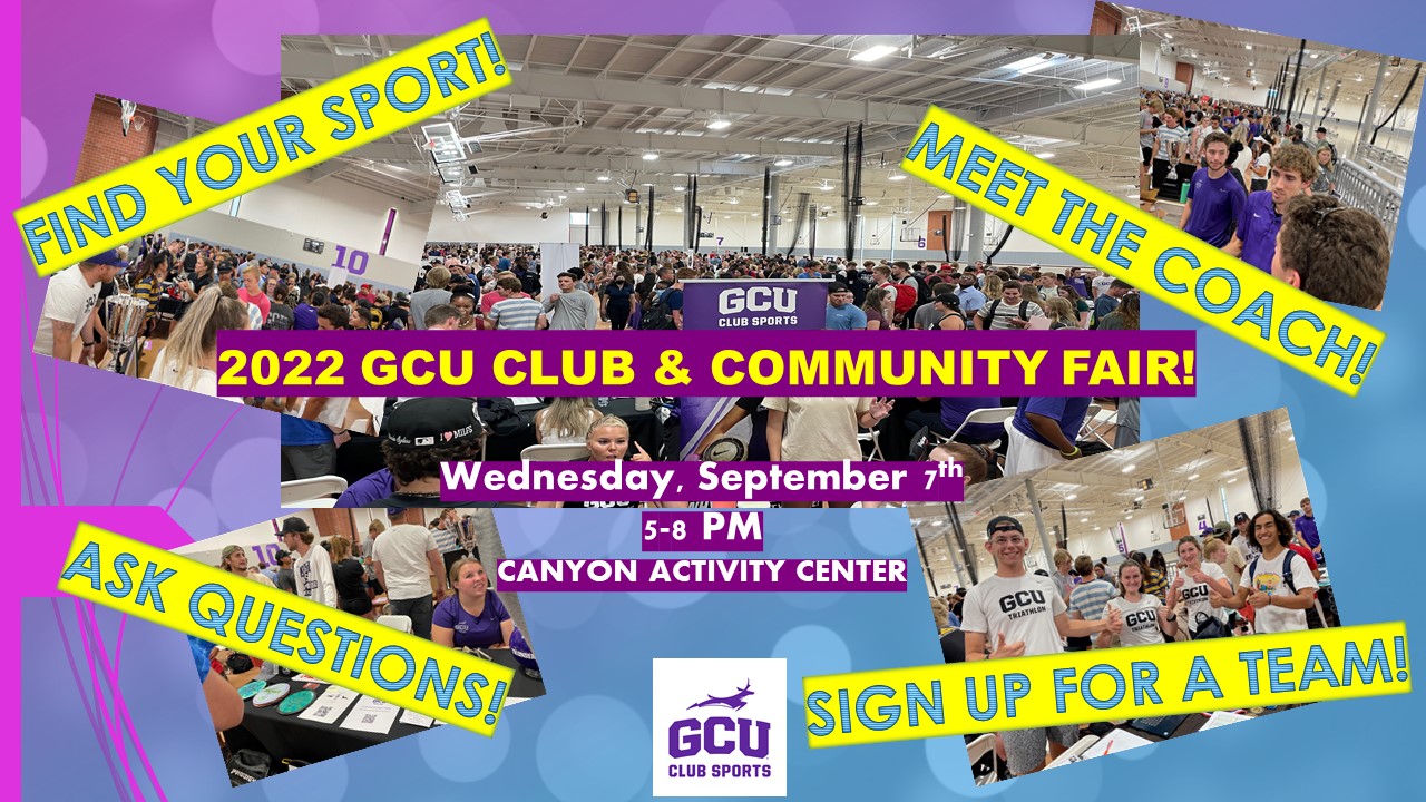 40+ GCU Club Sports team to be part of 2022 GCU Club & Community Fair ...
