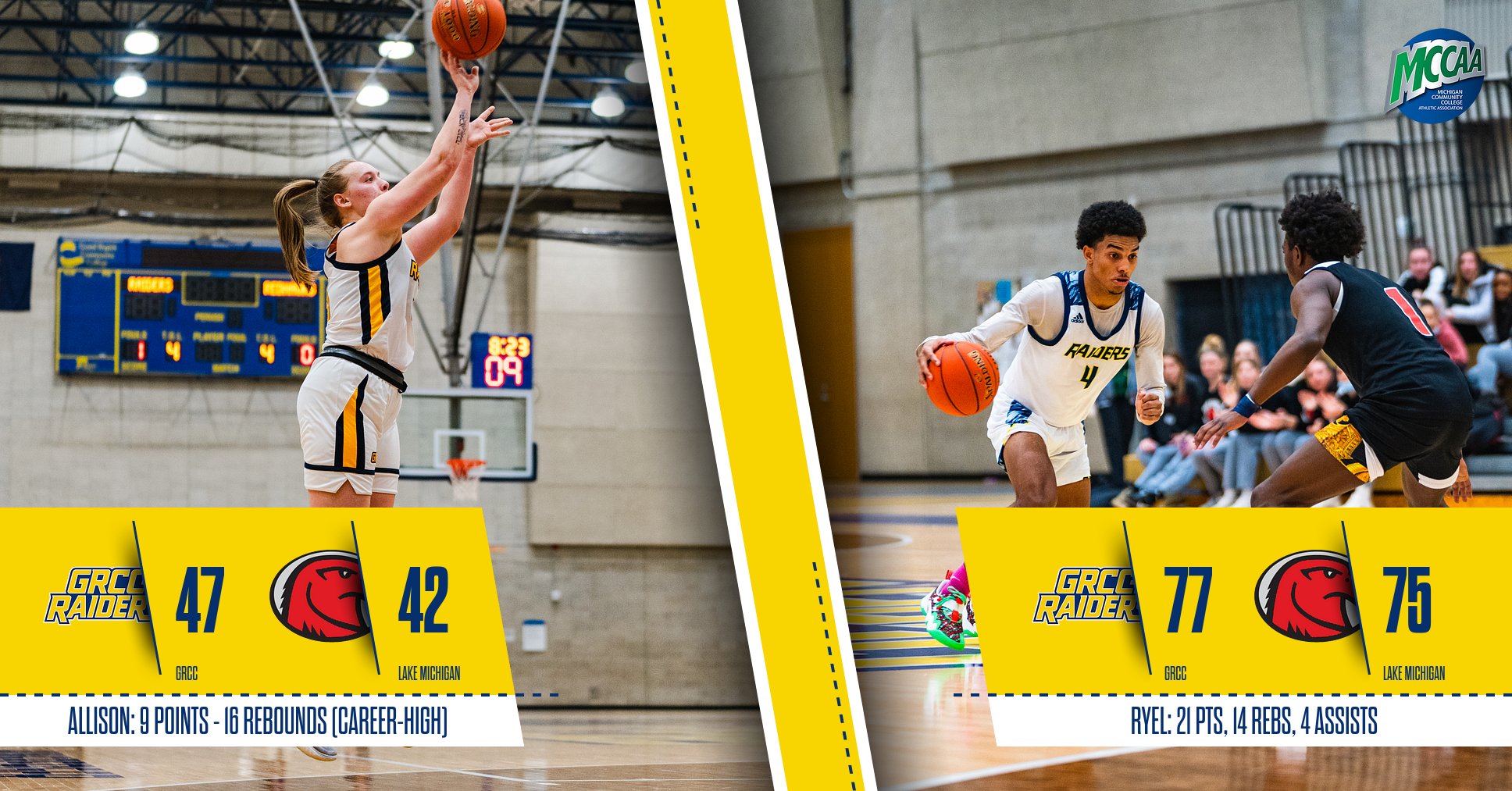 Raiders sweep the Red Hawks for Second Time this Season - GRCC Athletics