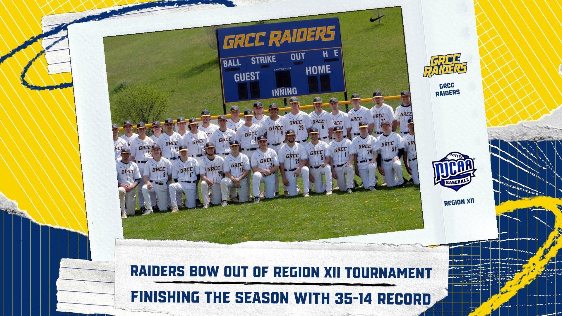 Raiders drop two at Regionals to conclude 2023 campaign - GRCC Athletics