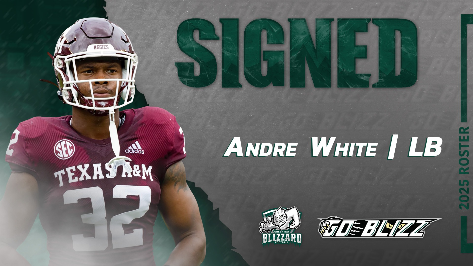 BLIZZARD SIGN (WR) QUANTAYE BATTLE AND (WR) HASSAN LITTLES - Green Bay ...