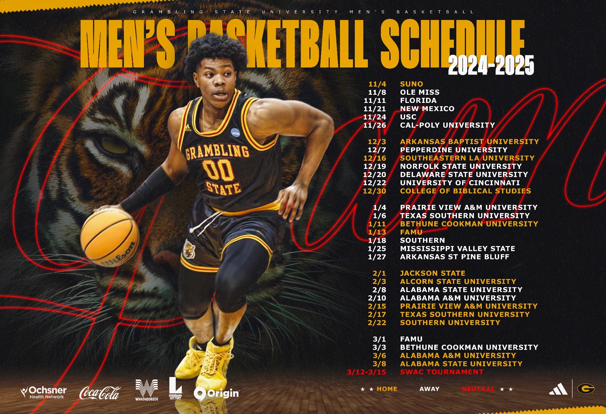 2024-25 Men's Basketball Schedule - Grambling State University Athletics