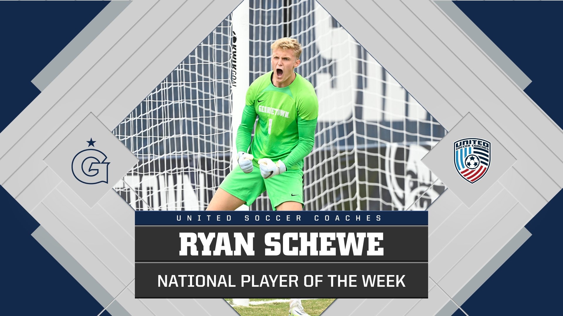Schewe Named National Player of the Week - Georgetown University Athletics