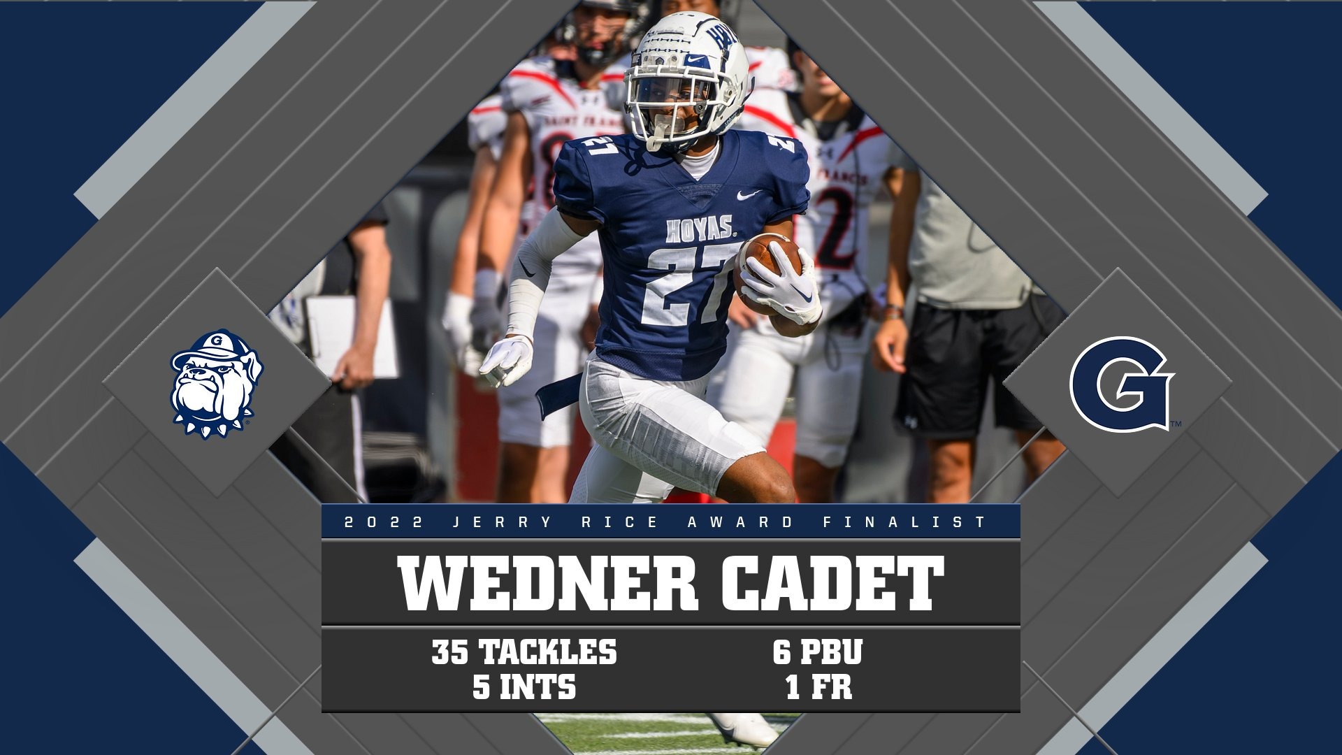 Cadet Named as a Finalist of the 2022 FCS Jerry Rice Award - Georgetown ...