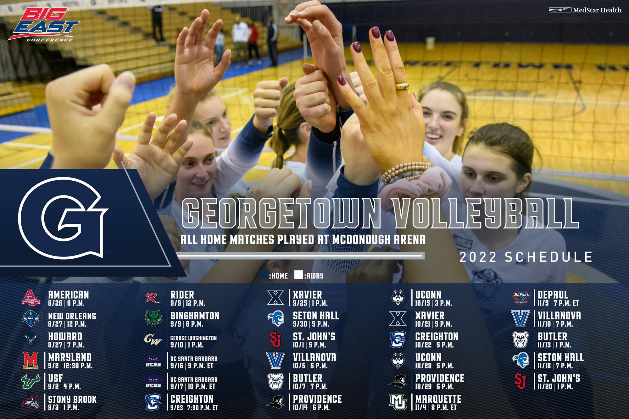 Volleyball Announces 2022 Schedule Presented by MedStar Health ...