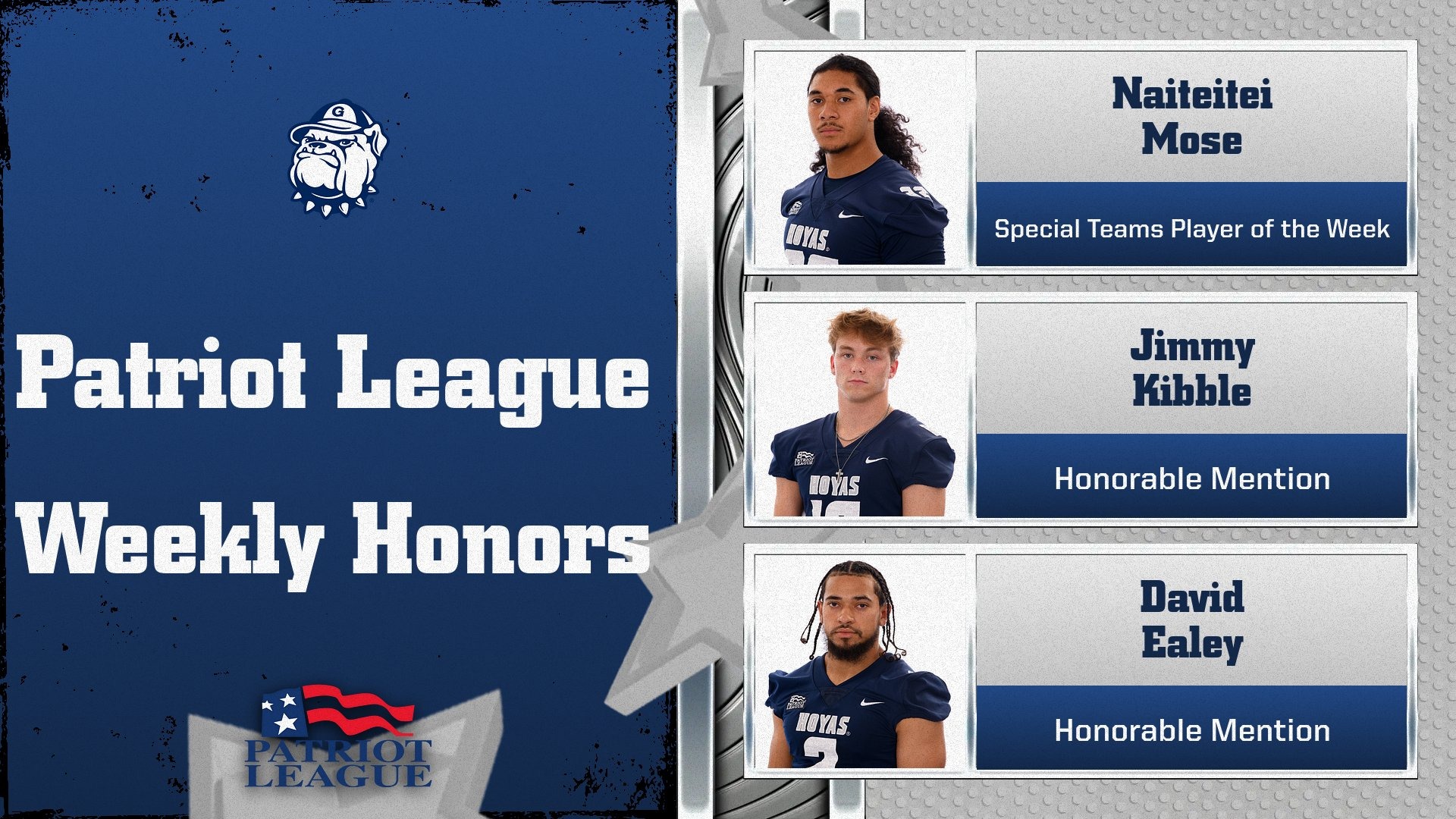 Naiteitei Mose Named Patriot League Special Teams Player of the Week ...