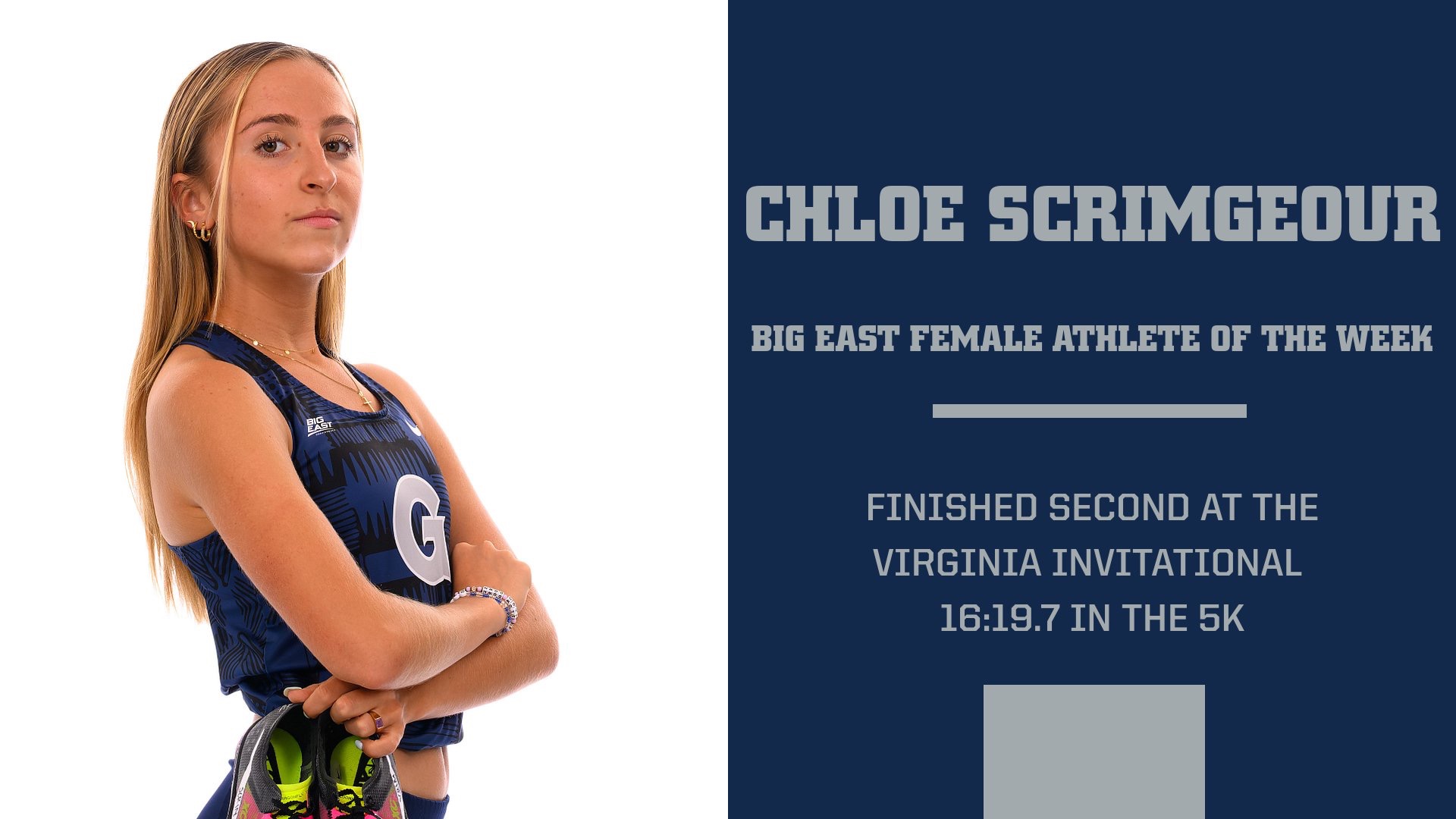 Chloe Scrimgeour Wins BIG EAST Female Athlete of the Week - Georgetown ...