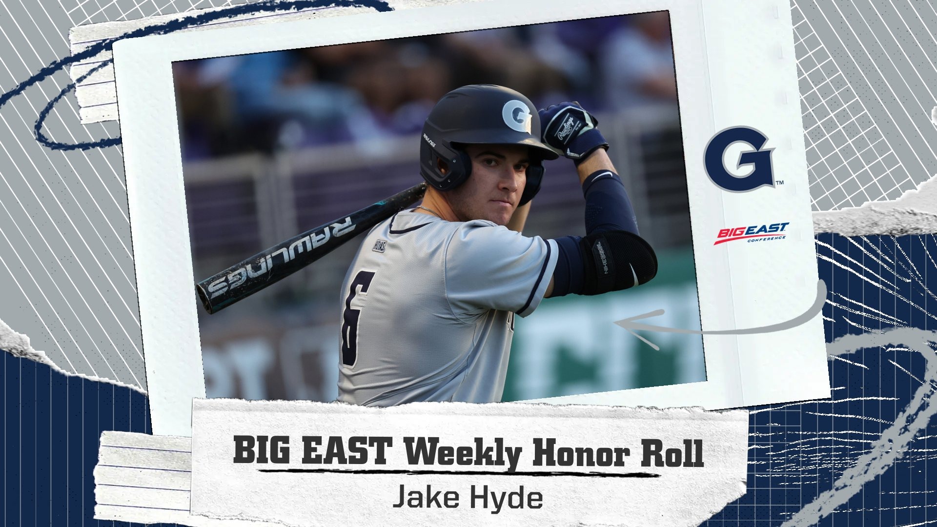 Jake Hyde Named to BIG EAST Weekly Honor Roll - Georgetown University ...