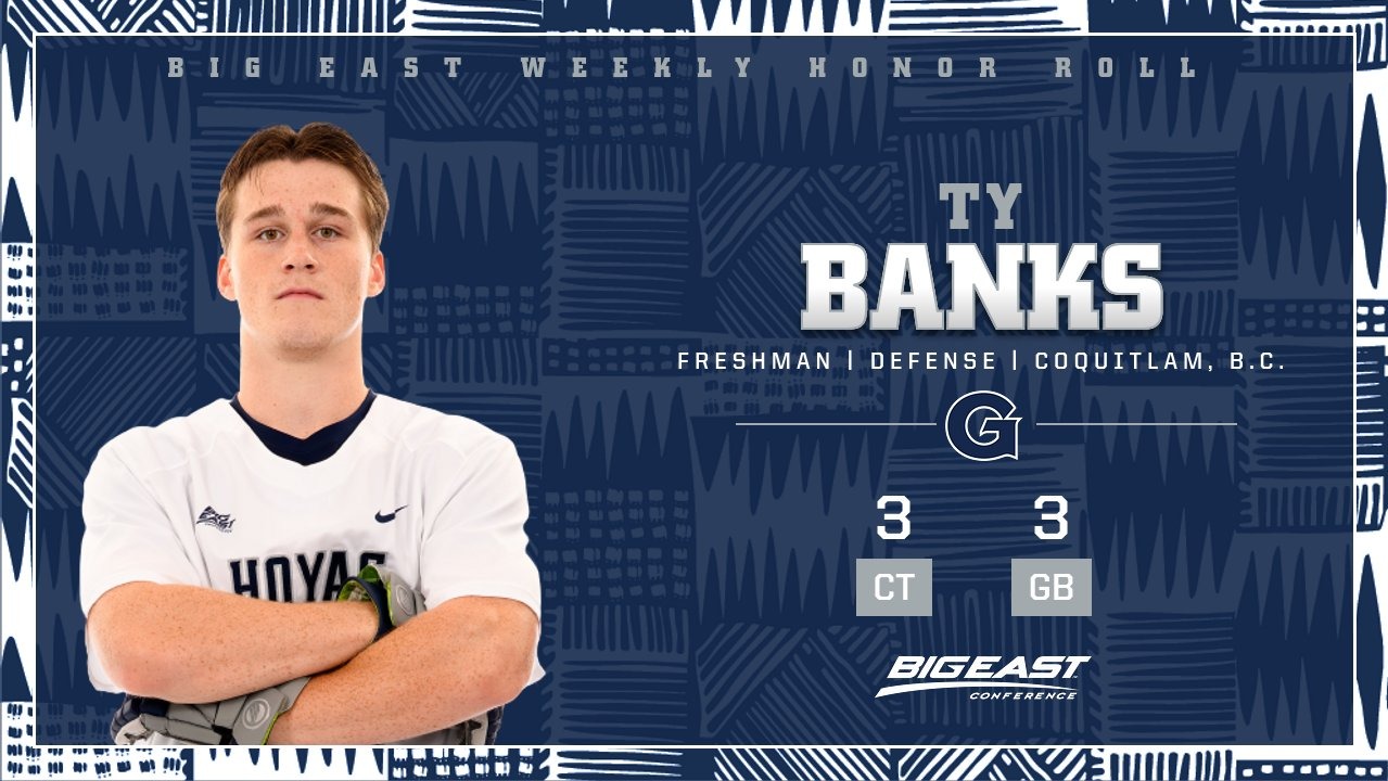 Banks Named to BIG EAST Weekly Honor Roll - Georgetown University Athletics