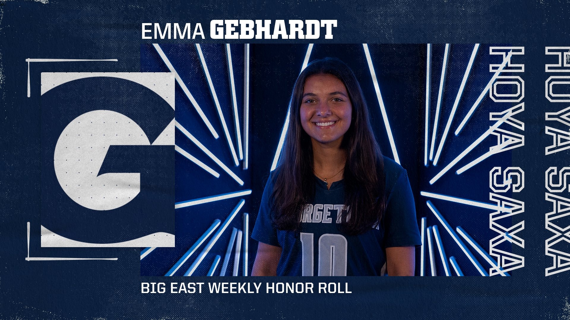 Emma Gebhardt Named to BIG EAST Weekly Honor Roll - Georgetown ...