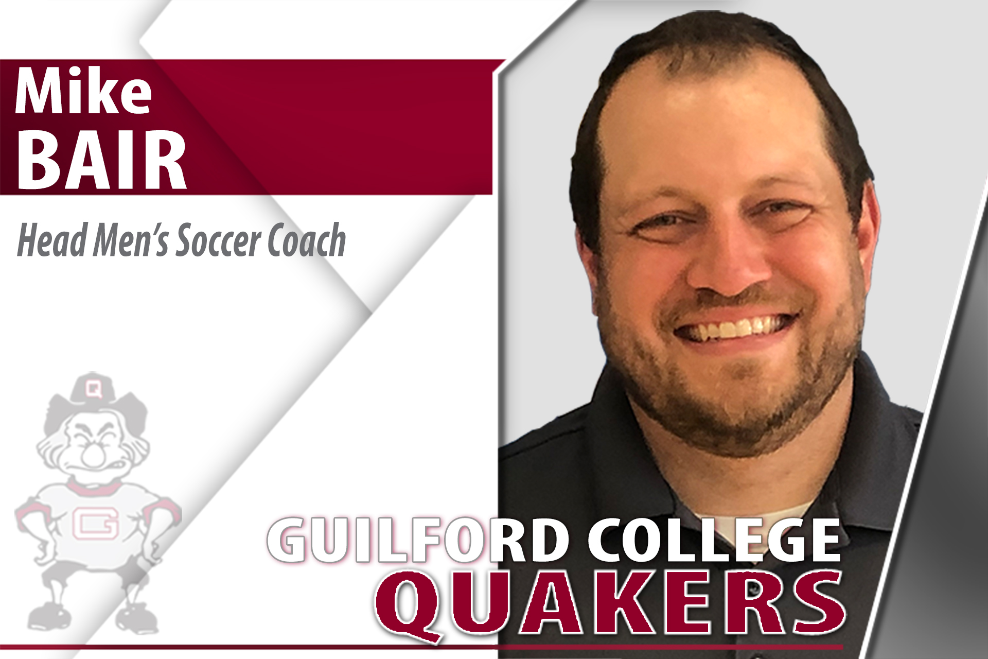 Bair Tabbed as Men's Soccer Head Coach - Guilford College