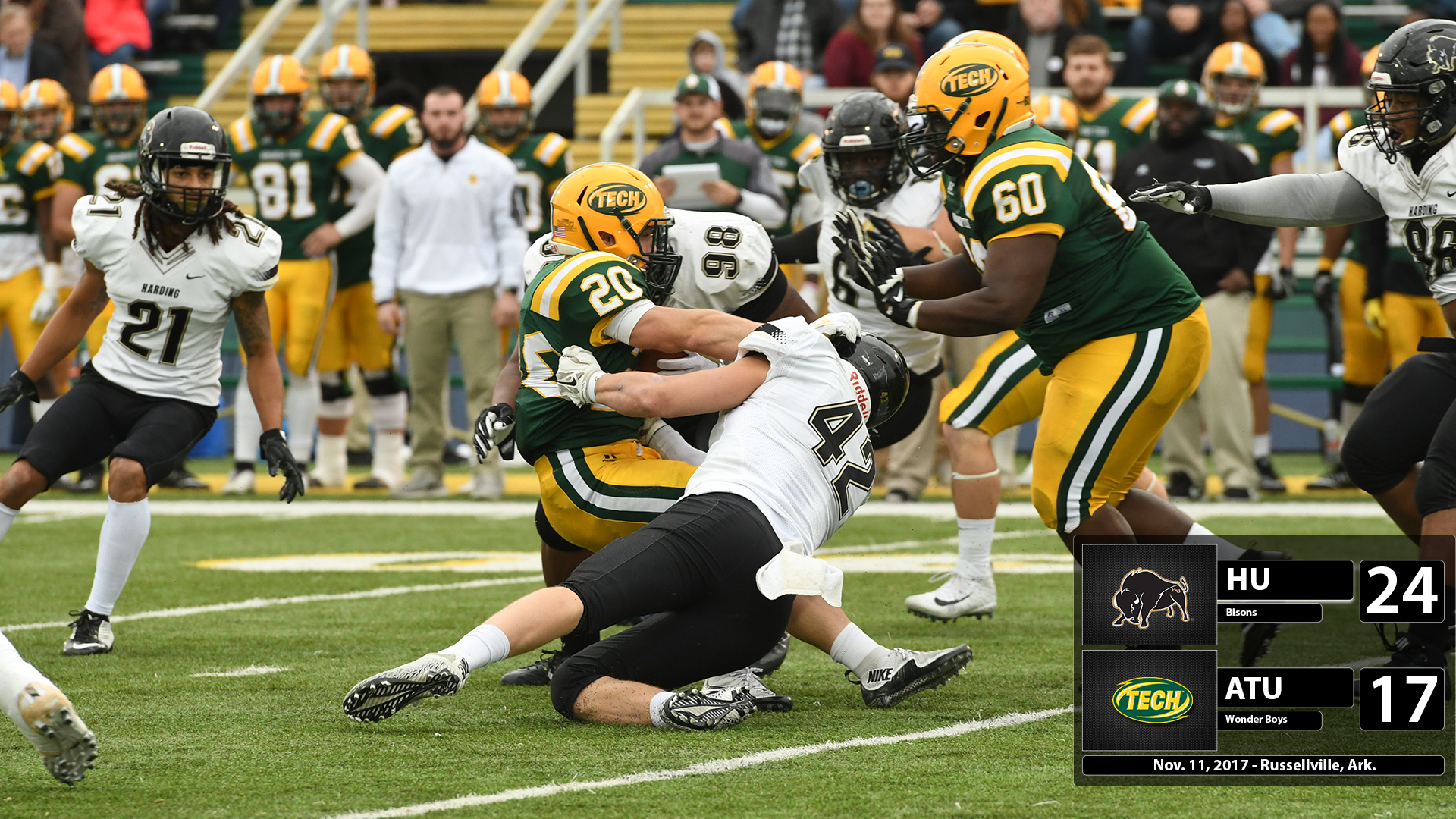 Harding Football Wins Eighth Straight, Downs Tech 24-17 - Harding ...
