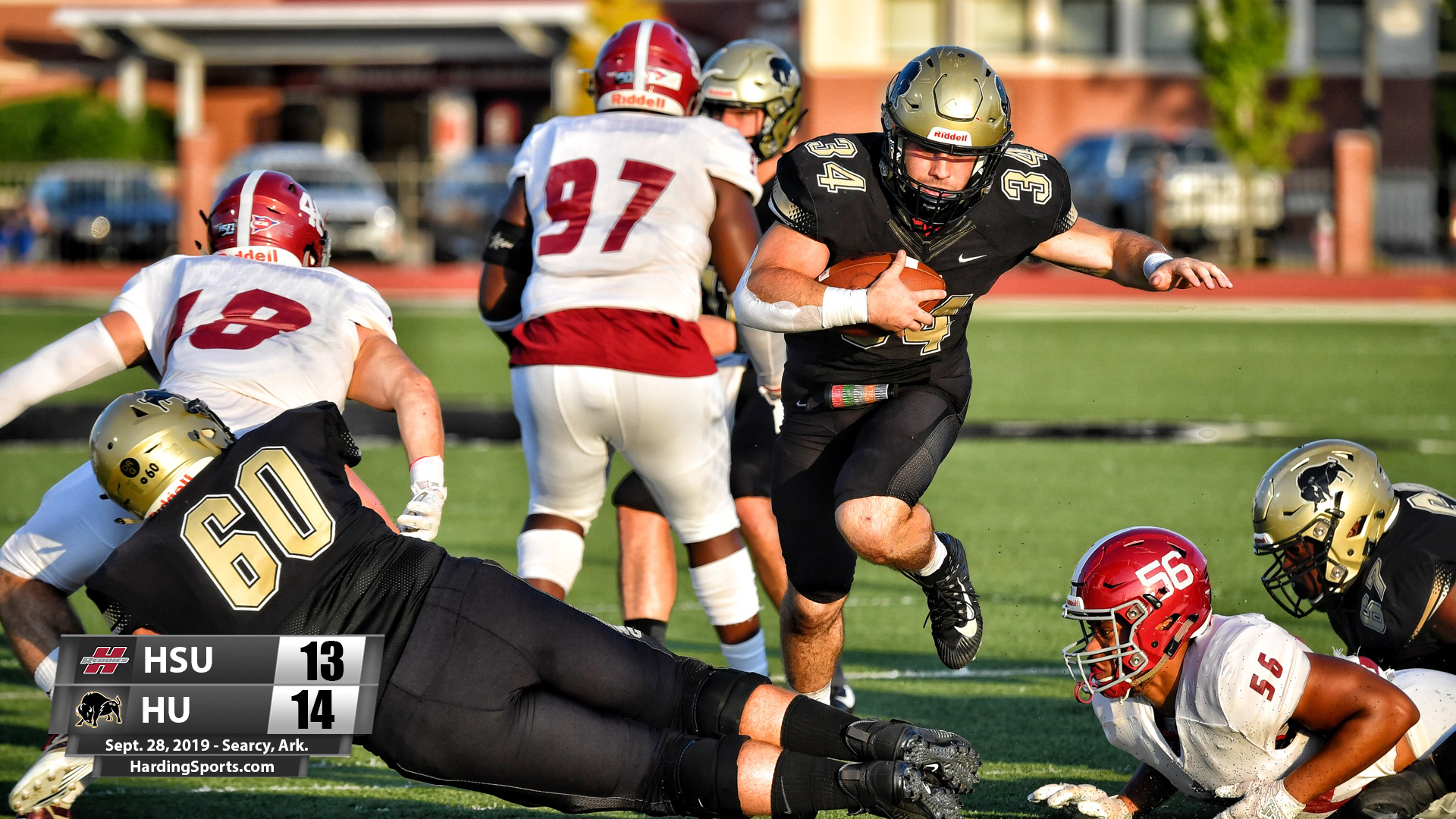 No. 22 Harding Upends Henderson State 14-13 - Harding University Athletics