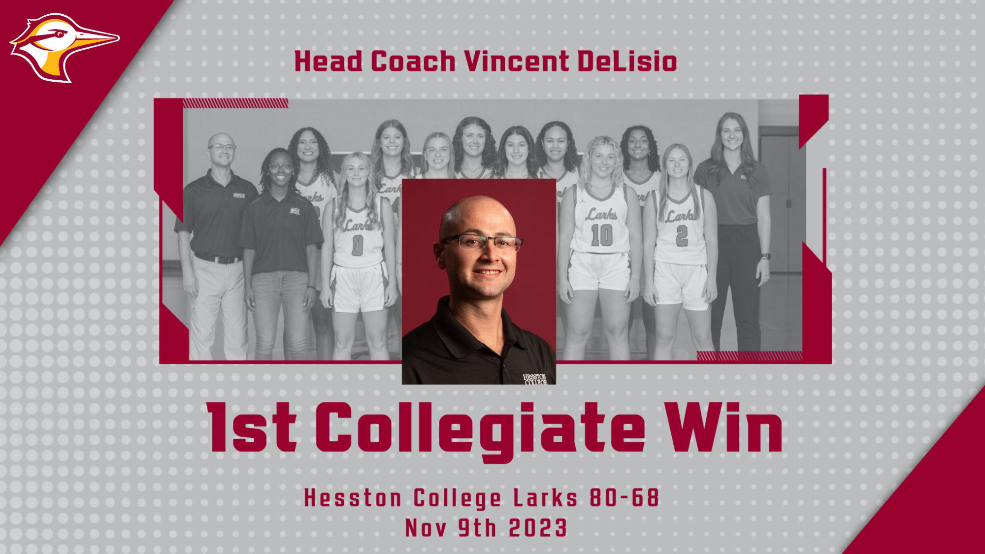 Coach DeLisio Earns First Collegiate Win - Hesston College