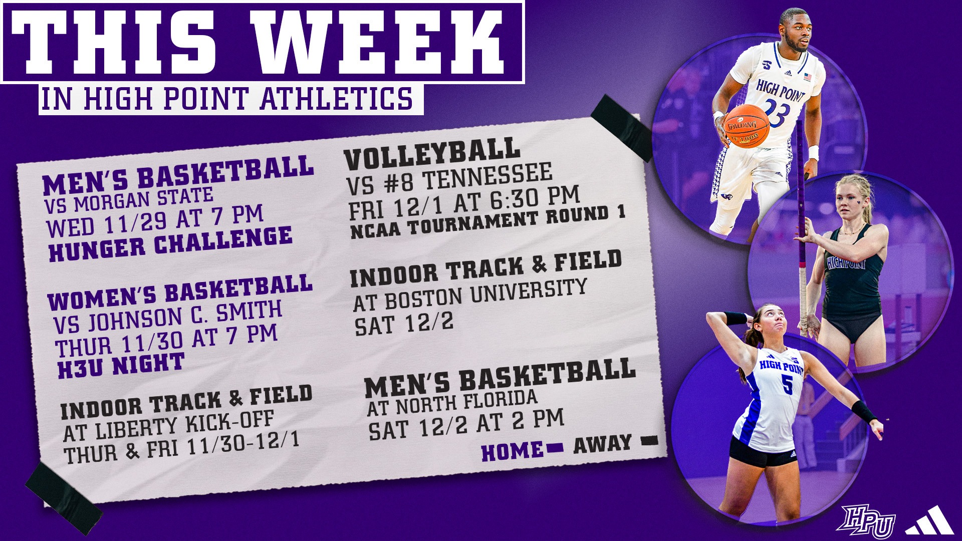 This Week in HPU Athletics (11/27-12/3) - High Point University Athletics