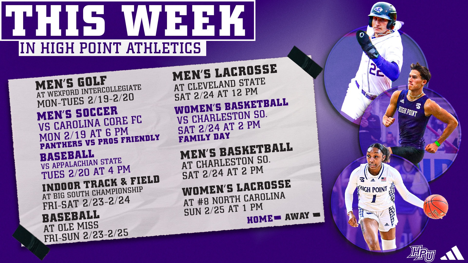 This Week in HPU Athletics (2/19-25) - High Point University Athletics