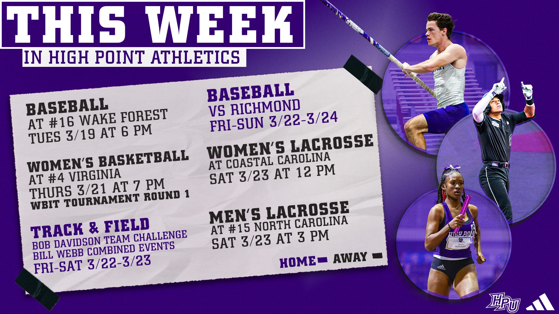 This Week in HPU Athletics (3/18-24) - High Point University Athletics