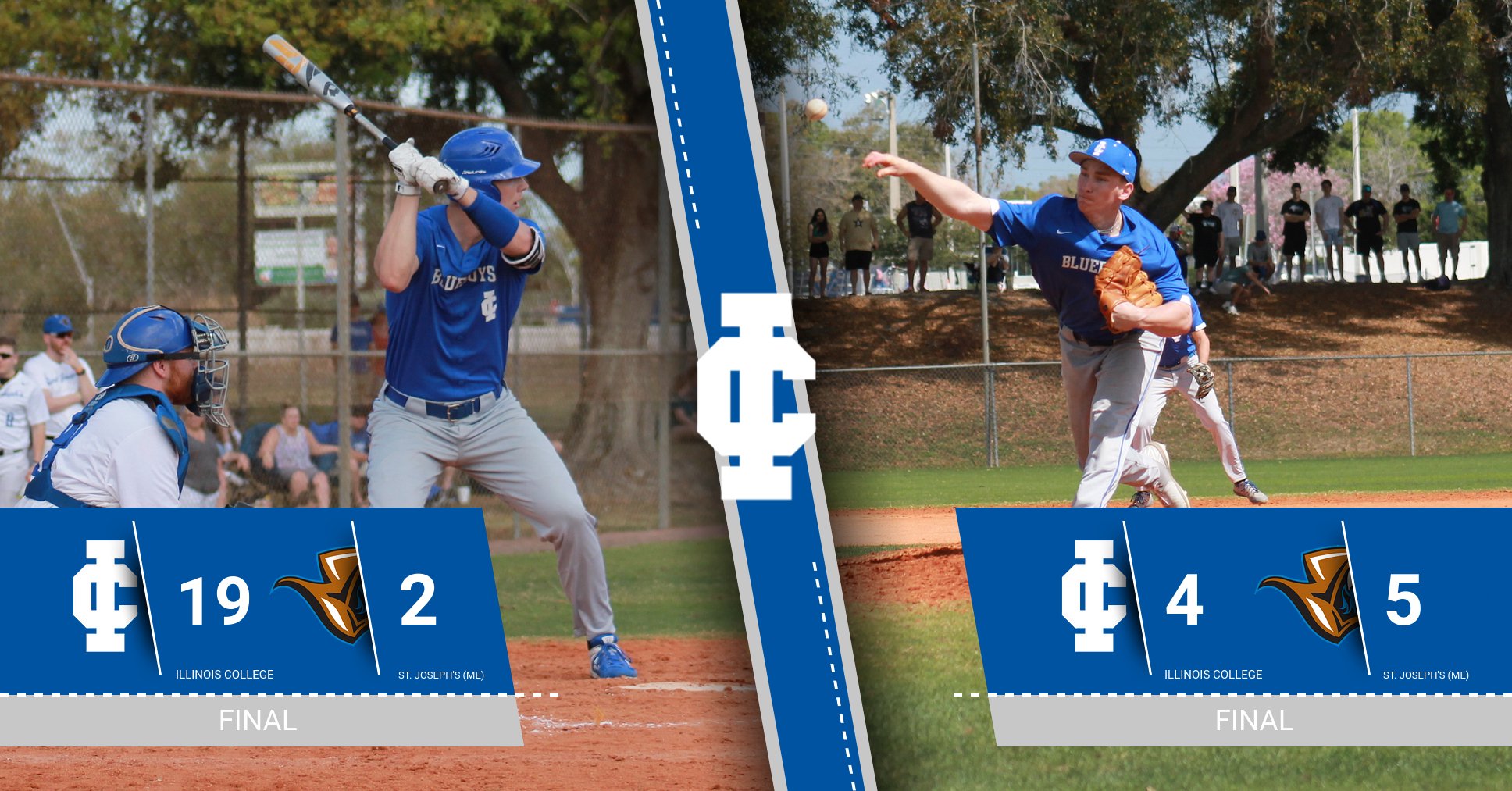 Blueboys Split On Day One of Spring Trip - Illinois College Athletics