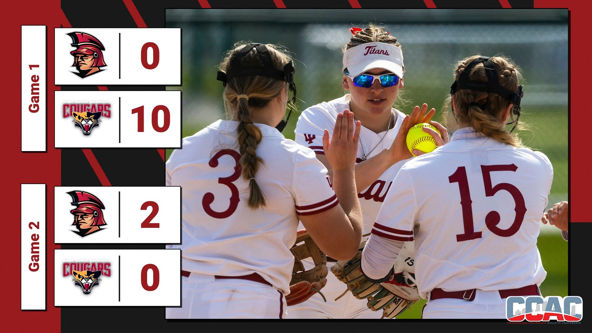 Titans split doubleheader with Saint Xavier, fall in game one before taking game two 2-0 ...