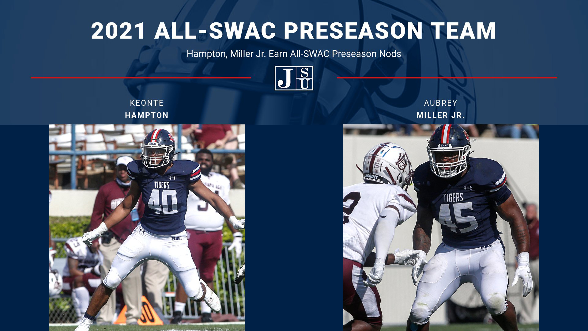 Hampton and Miller Earn All-SWAC Preseason Honors - Jackson State ...
