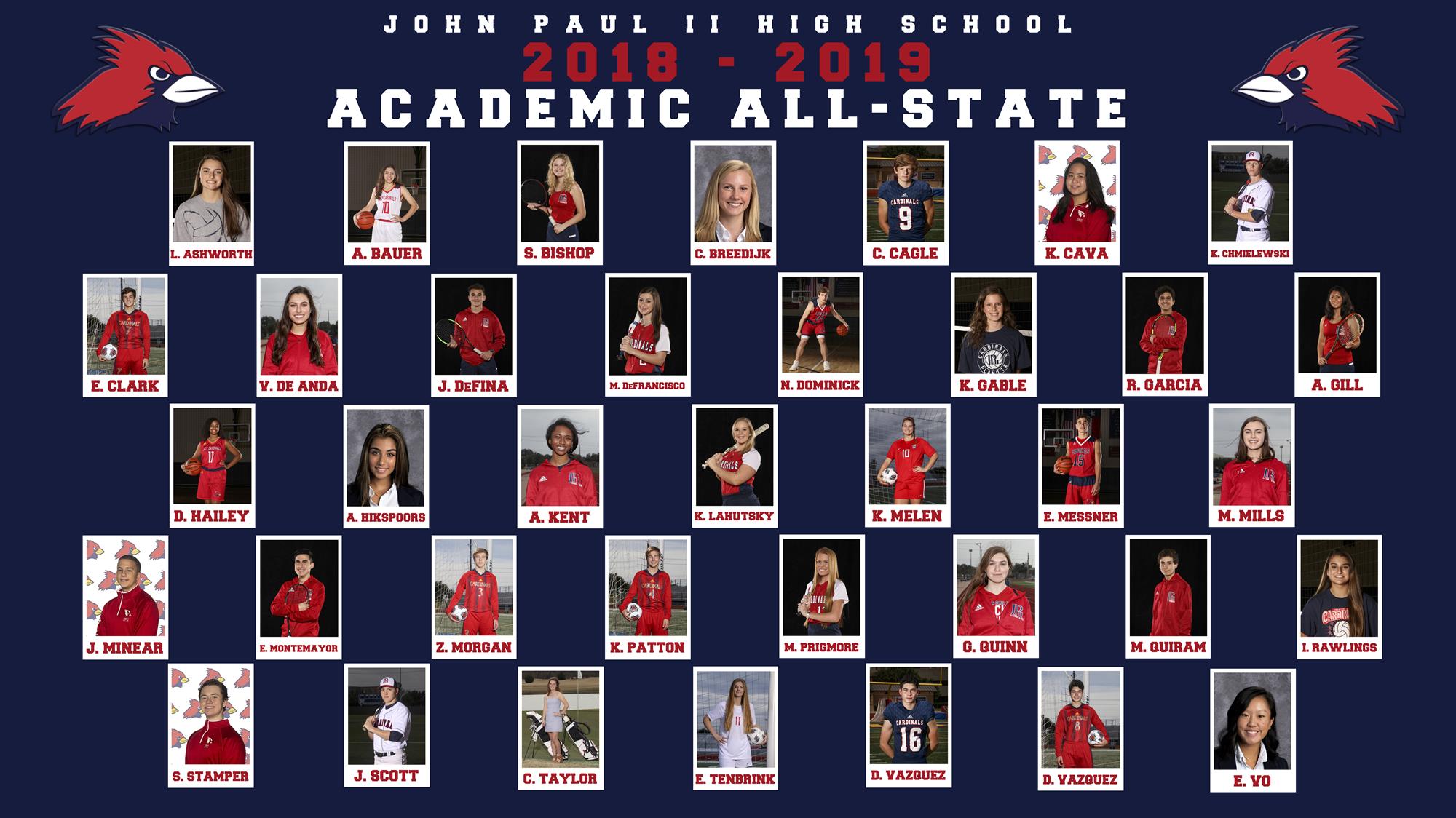 School record 37 Cardinals named Academic All-State - John Paul II High ...