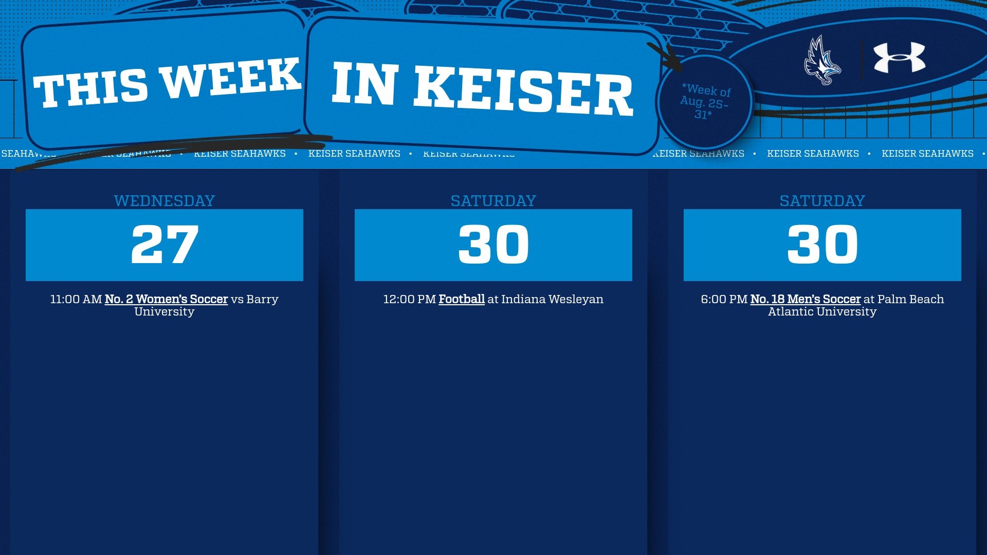 This Week in Keiser - Sep. 8-14 - Keiser University Athletics