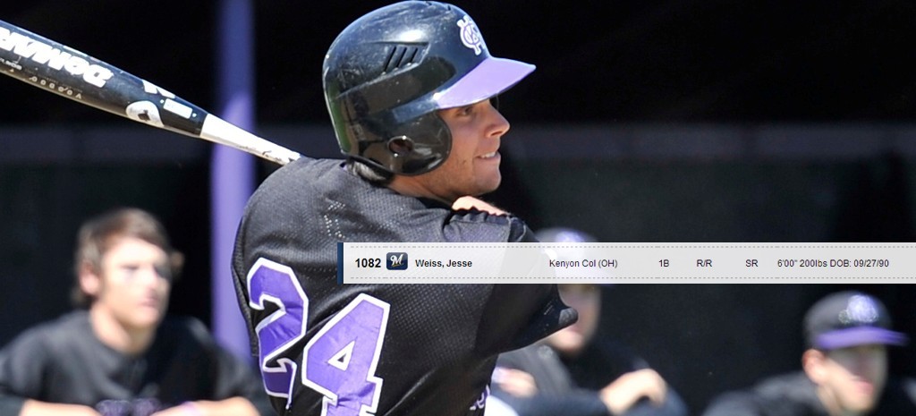 Jesse Weiss - 2013 - Baseball - Kenyon College Athletics