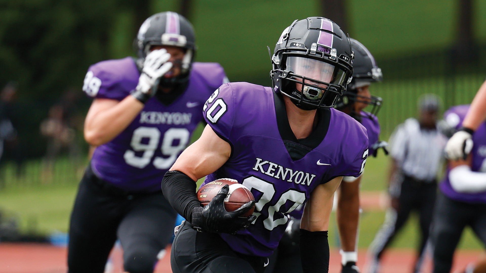 Simpson snags two picks, Owls fall on the road - Kenyon College Athletics
