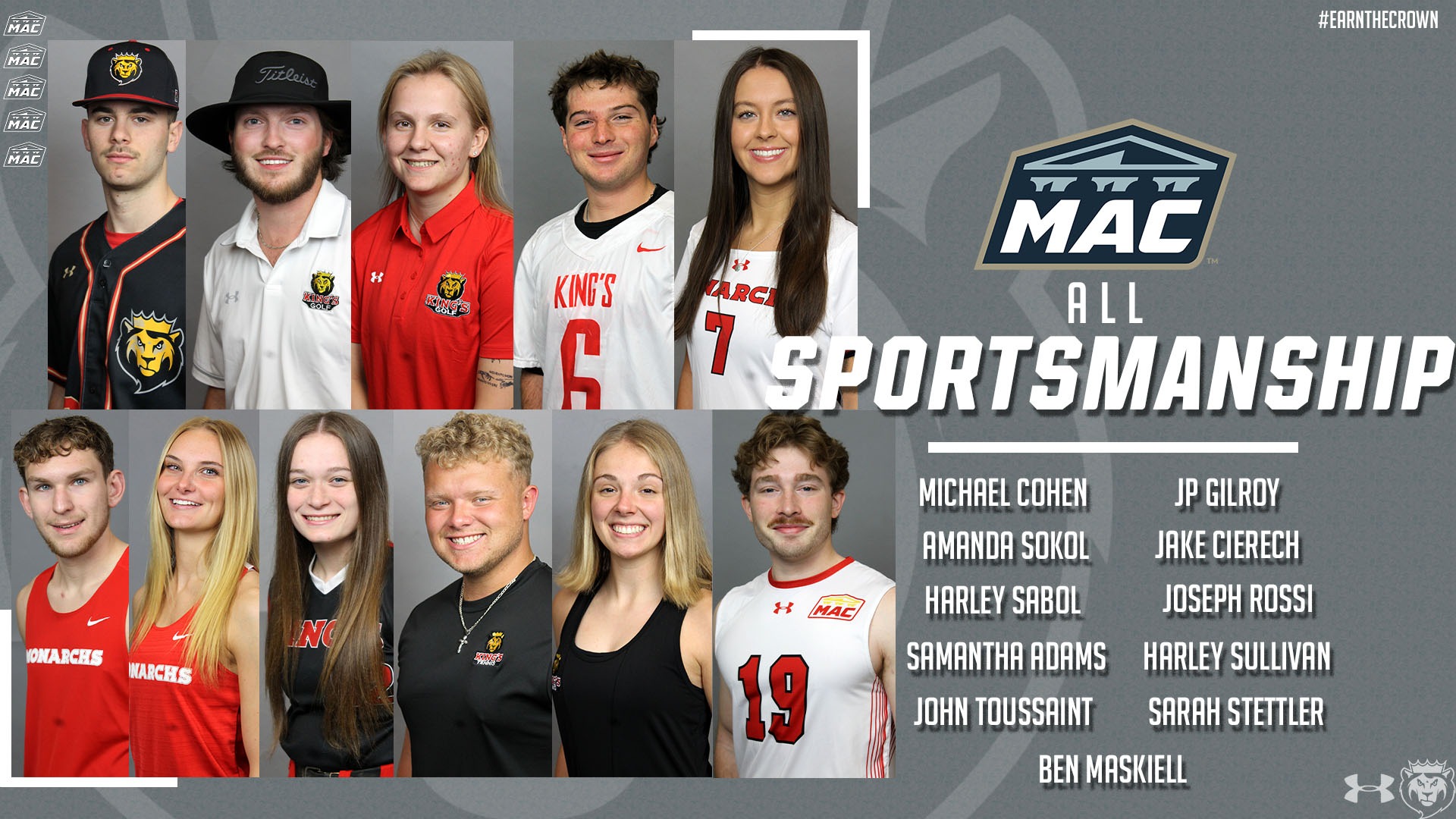 King's Tabs 153 on Spring MAC Academic Honor Roll - King's College Athletics