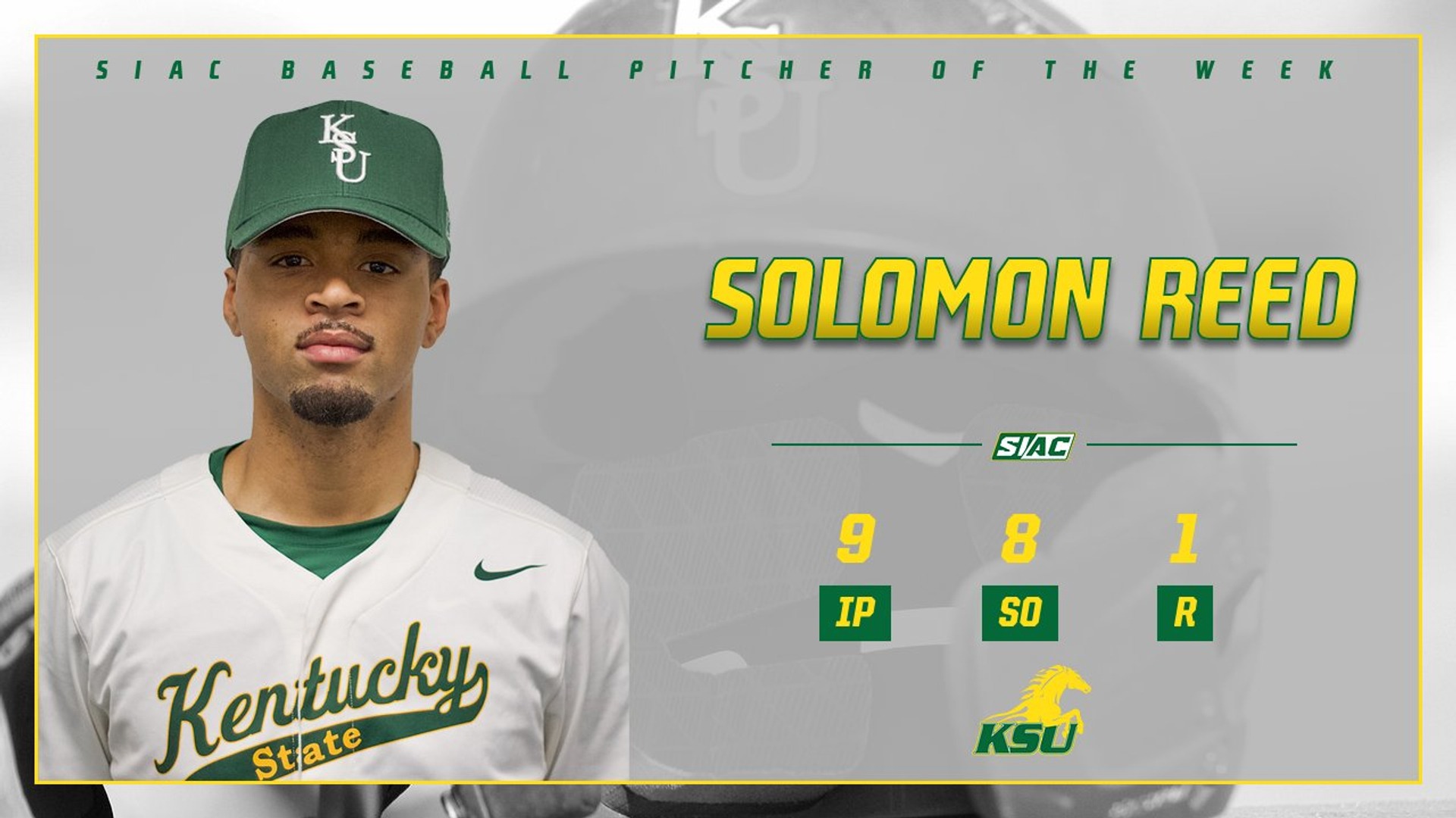 Solomon Reed Named SIAC Baseball Pitcher of the Week - Kentucky State ...