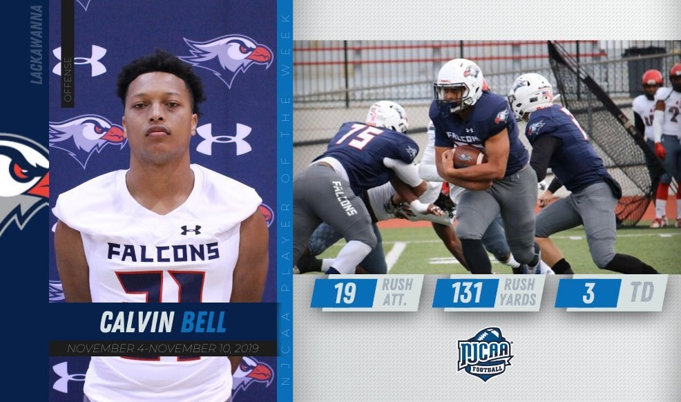 Calvin Bell named NJCAA Offense Player of the Week - Lackawanna College