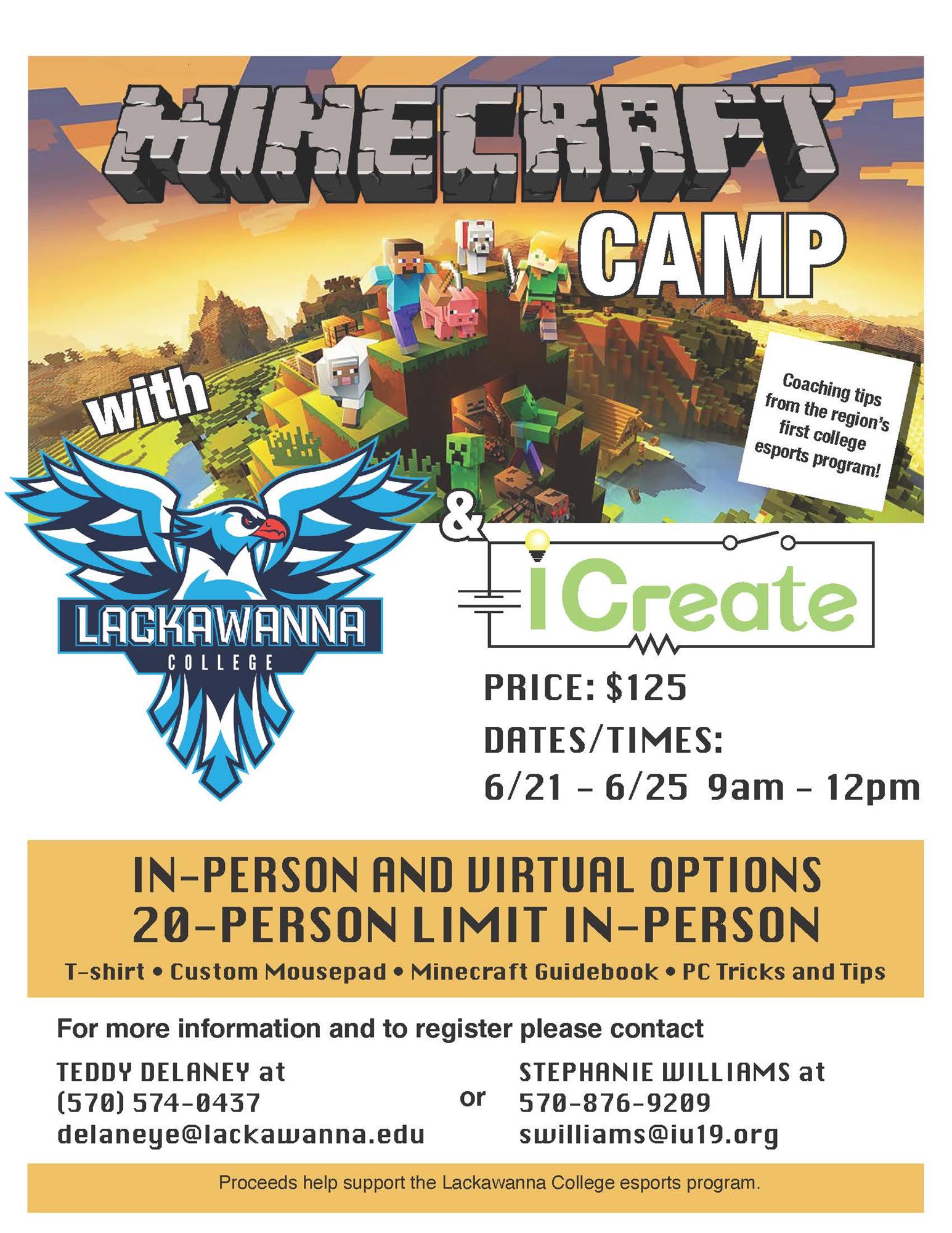 Esports to Hold Minecraft Summer Camp - Lackawanna College