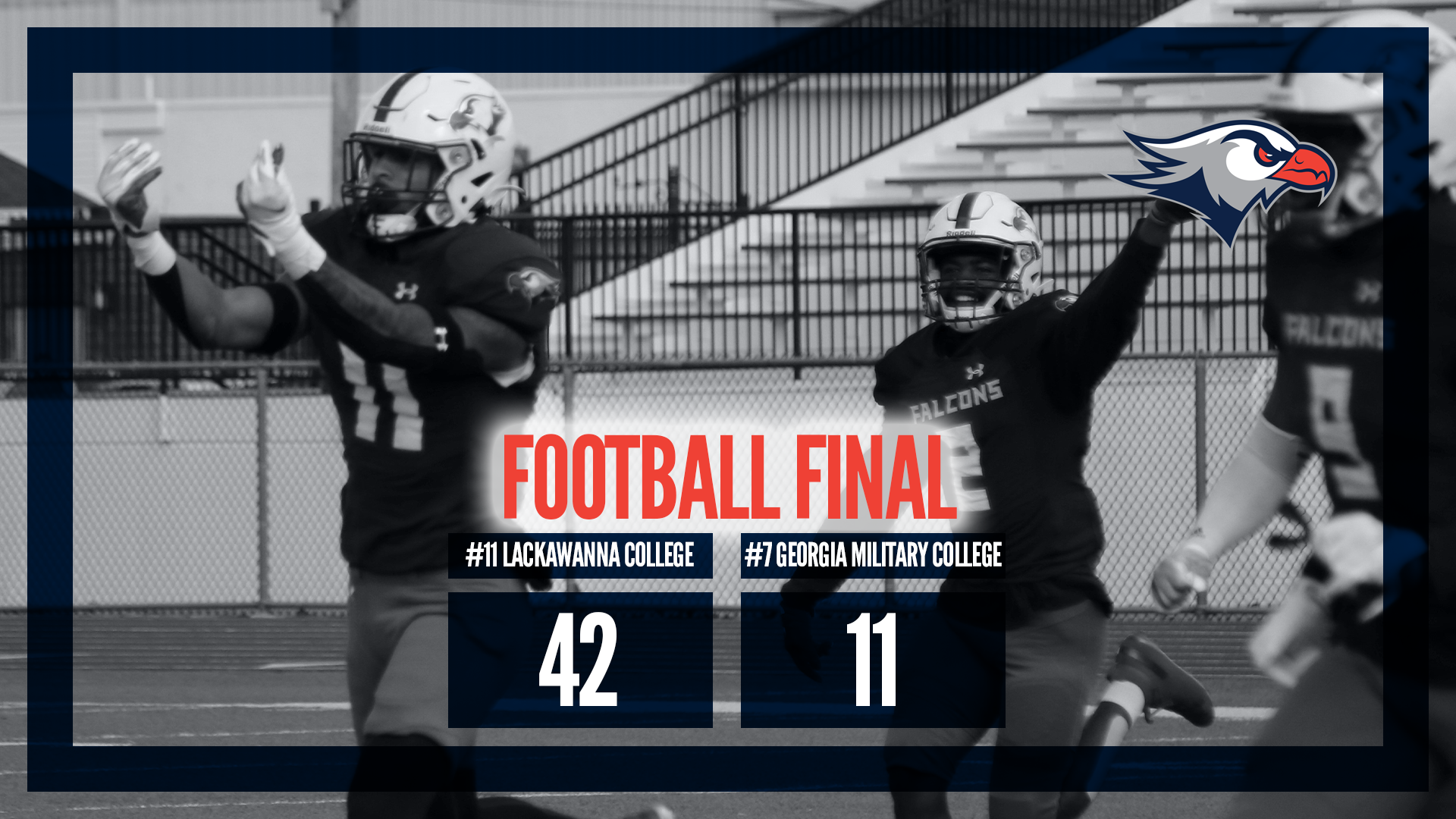 FB: Falcons Fly With Dominant Second Half In 42-11 Win Over Georgia Military - Lackawanna College