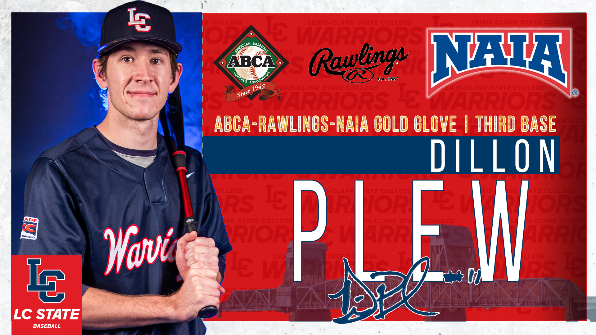 Plew earns ABCA-Rawlings NAIA Gold Glove - Lewis-Clark State College ...