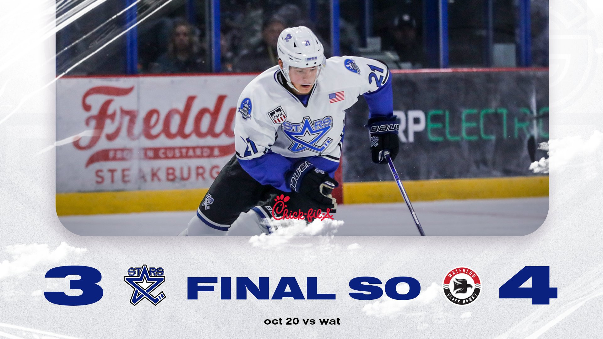 STARS CAN’T HANG ON TO LATE LEAD, FALL TO WATERLOO IN SHOOTOUT ...