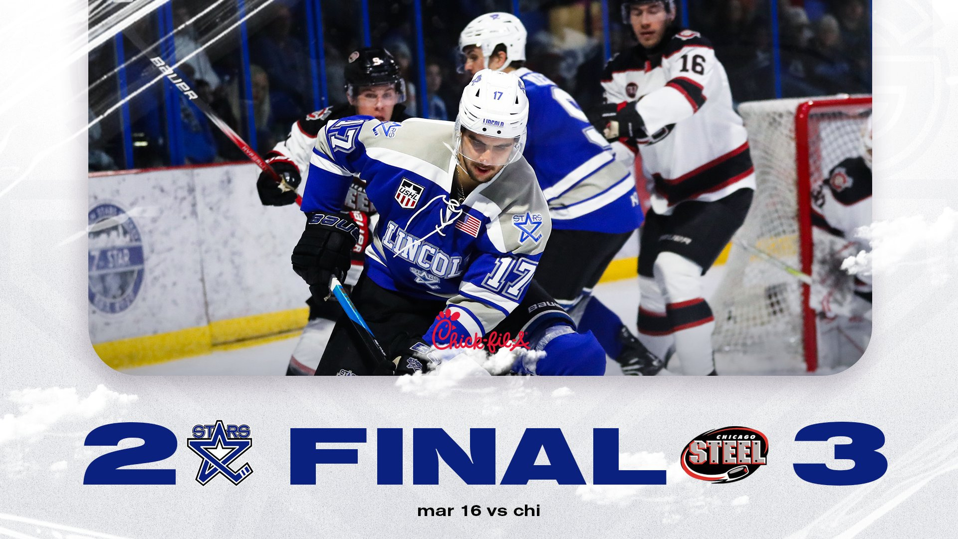 STARS ERASE 2-0 DEFICT, BUT CAN'T STOP LOSING SKID - Lincoln Stars