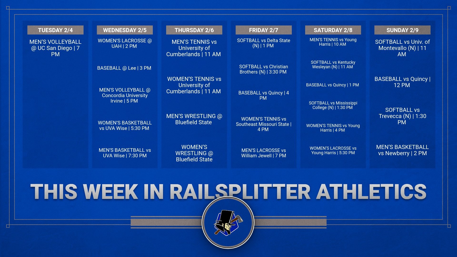 This Week In Railsplitter Athletics | February 17-23 - Lincoln Memorial ...