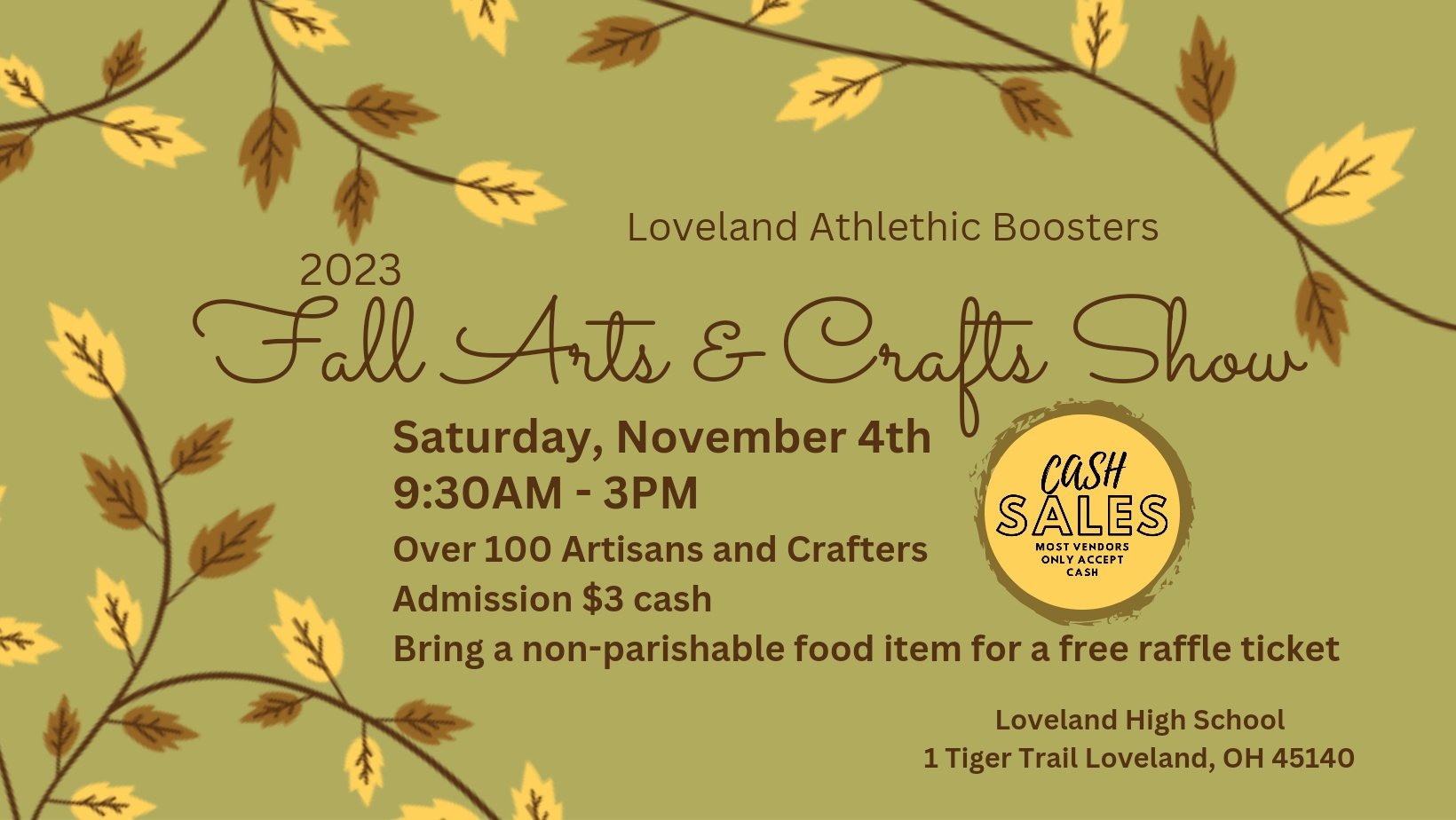 LAB Fall Arts & Crafts Show November 4 - Loveland Tigers Athletics