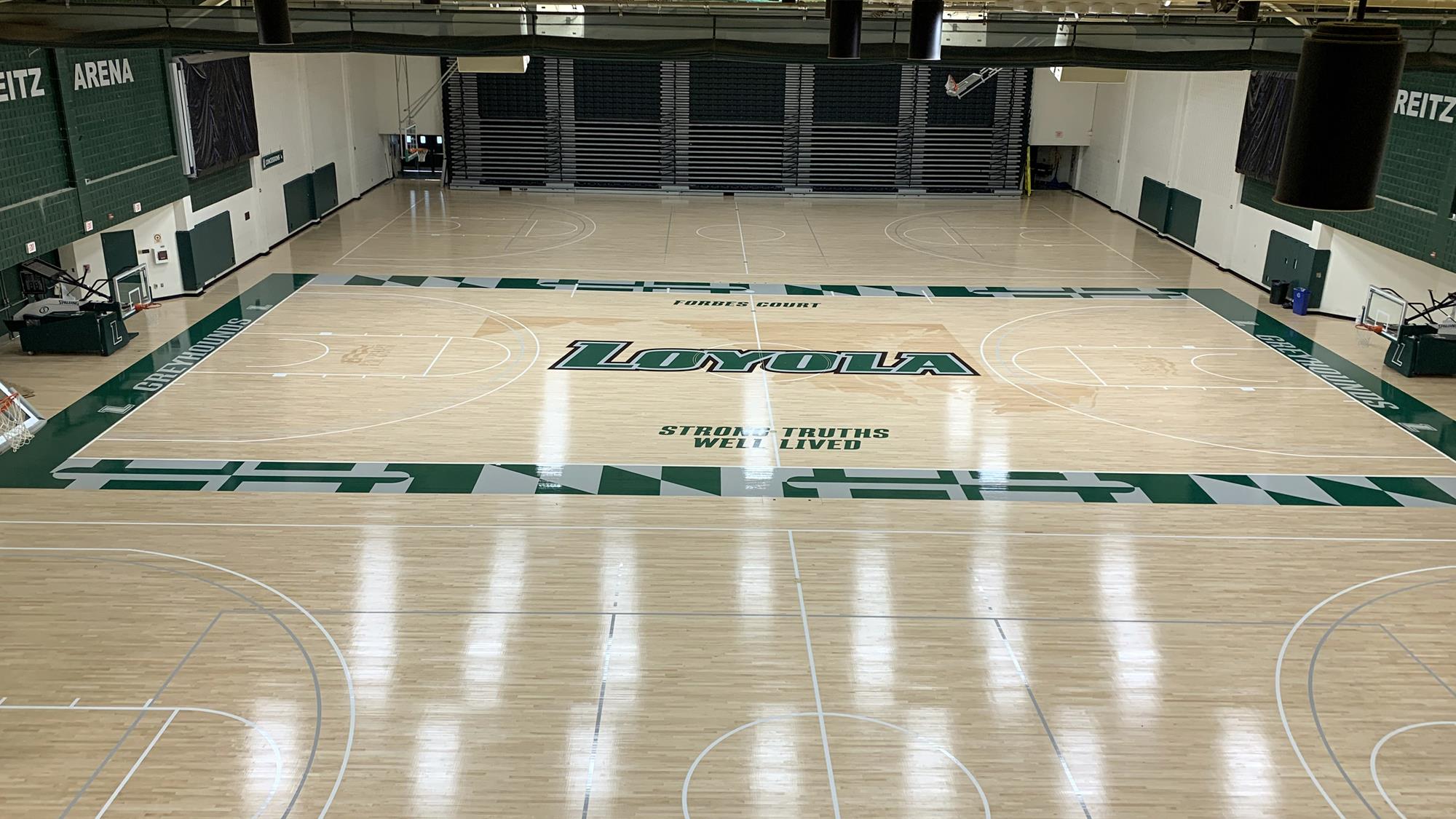 Greyhounds Unveil Reitz Arena Floor Renovation - Loyola University ...