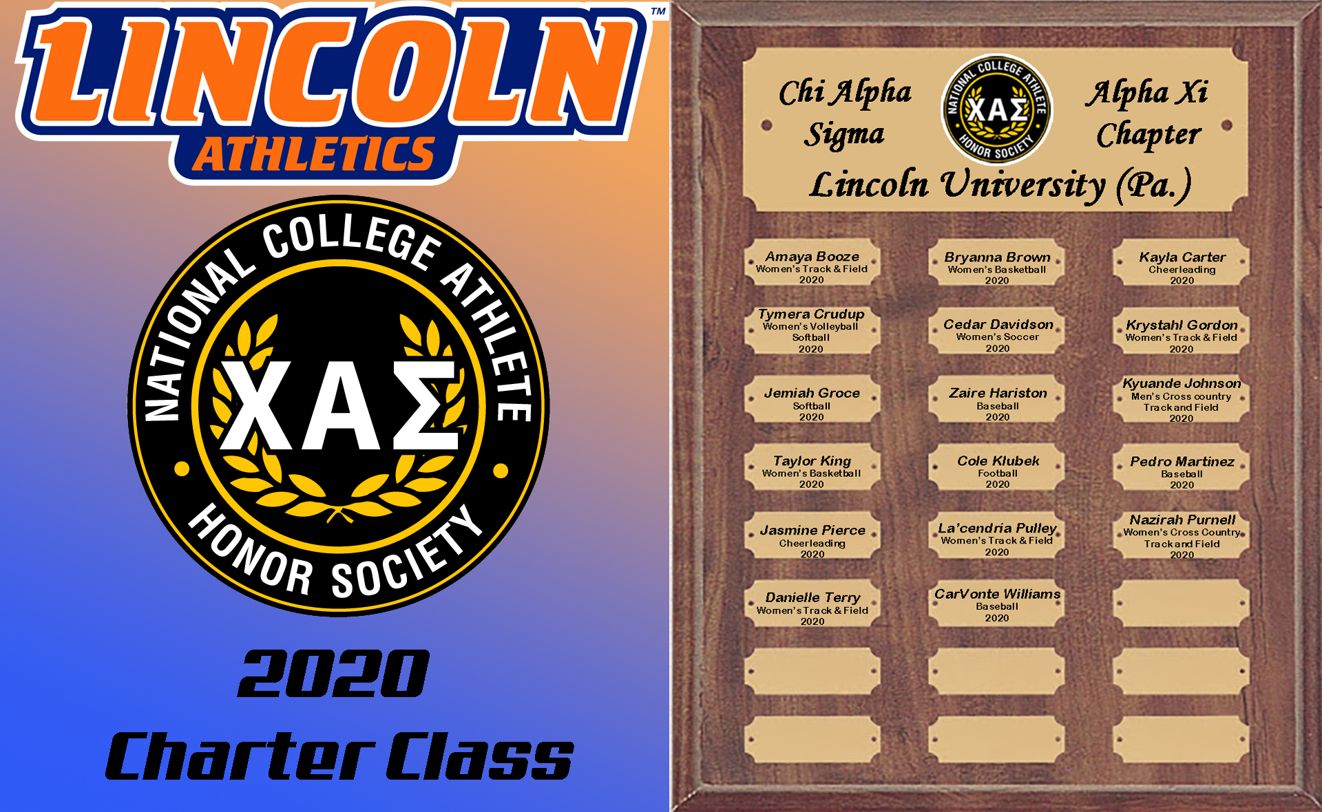 Charter Class of Student-Athletes Inducted into Chi Alpha Sigma Honor ...