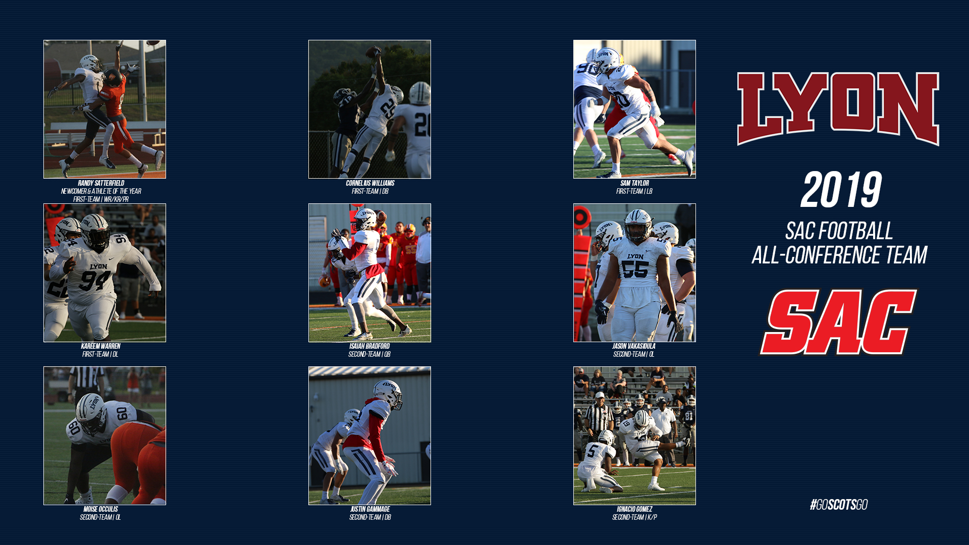 Satterfield Highlights Lyon Football's All-Conference Selections - Lyon ...